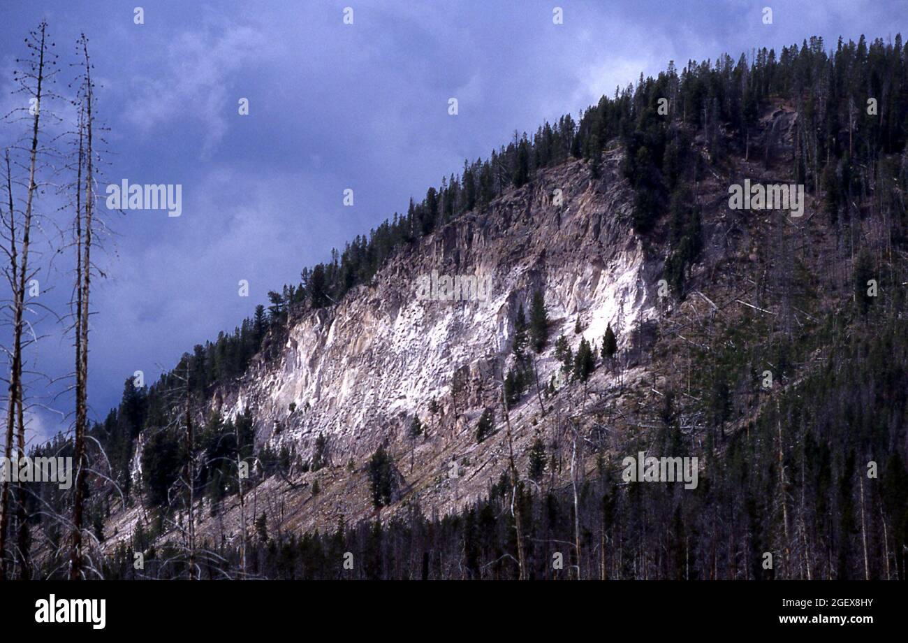 Tuff Cliff in Yellowstone National Park. The Lava Creek Tuff formation ...