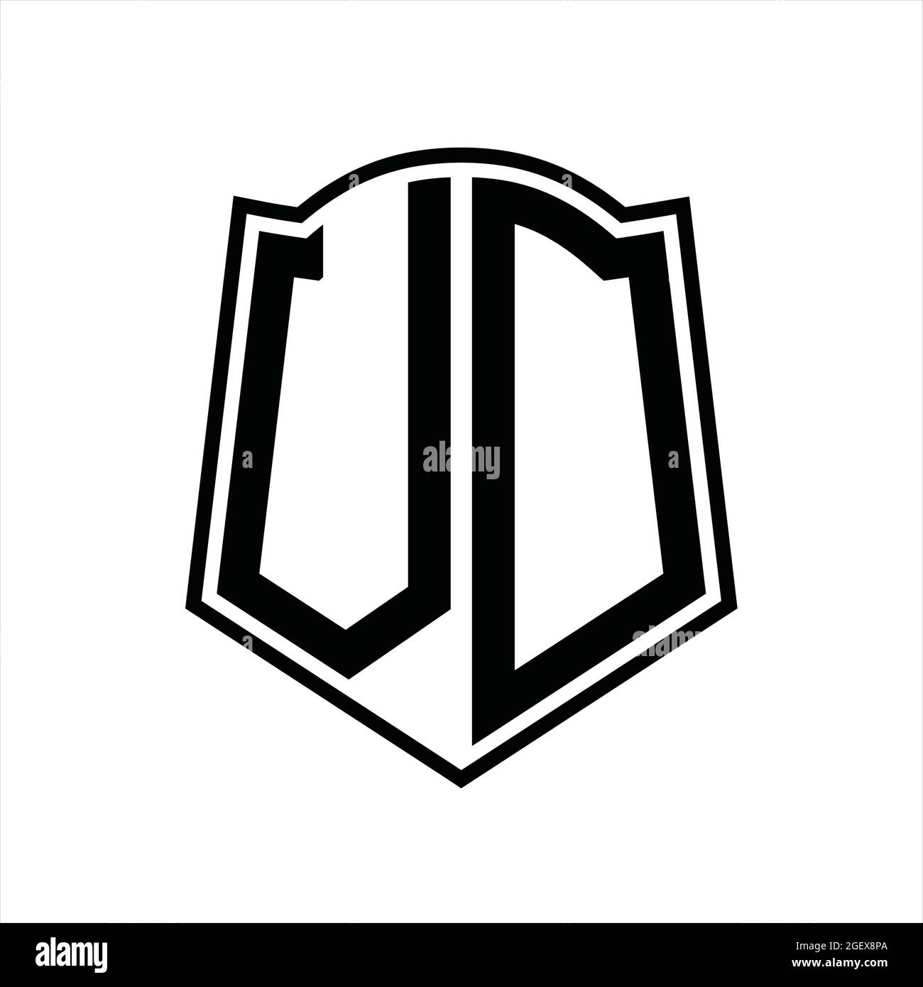 VD Logo monogram with shield shape outline design template isolated in ...