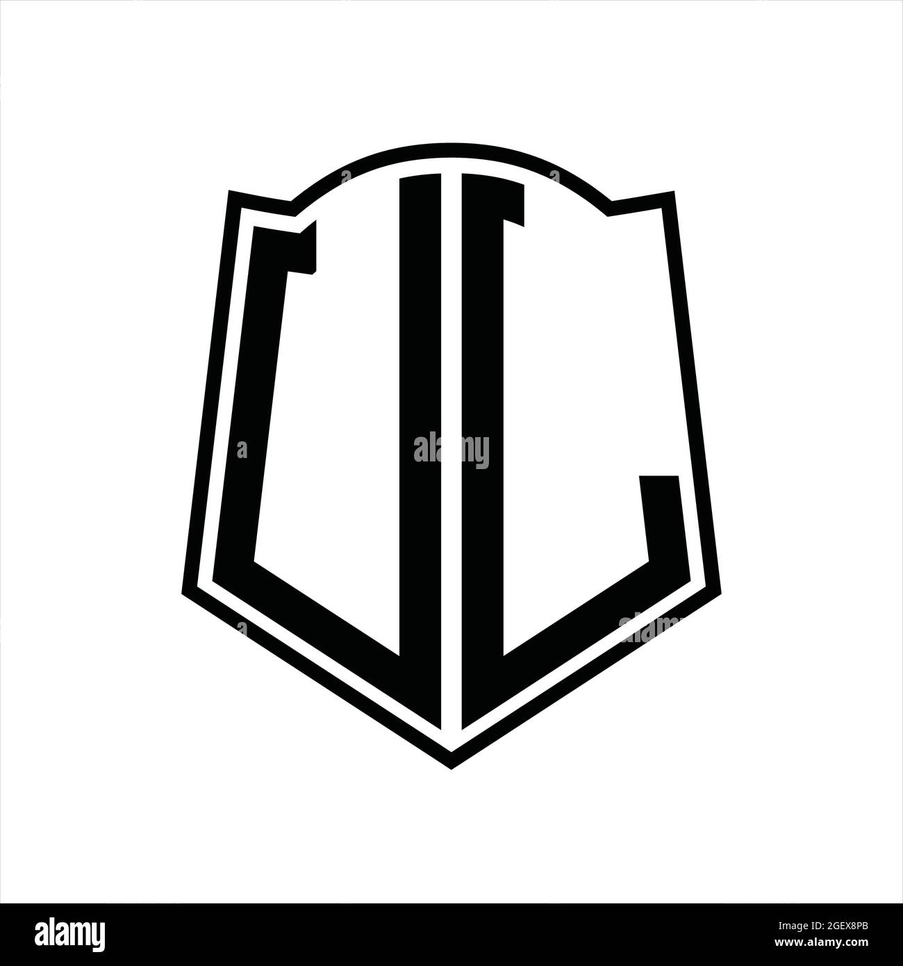 UL Logo monogram with shield shape outline design template isolated in ...