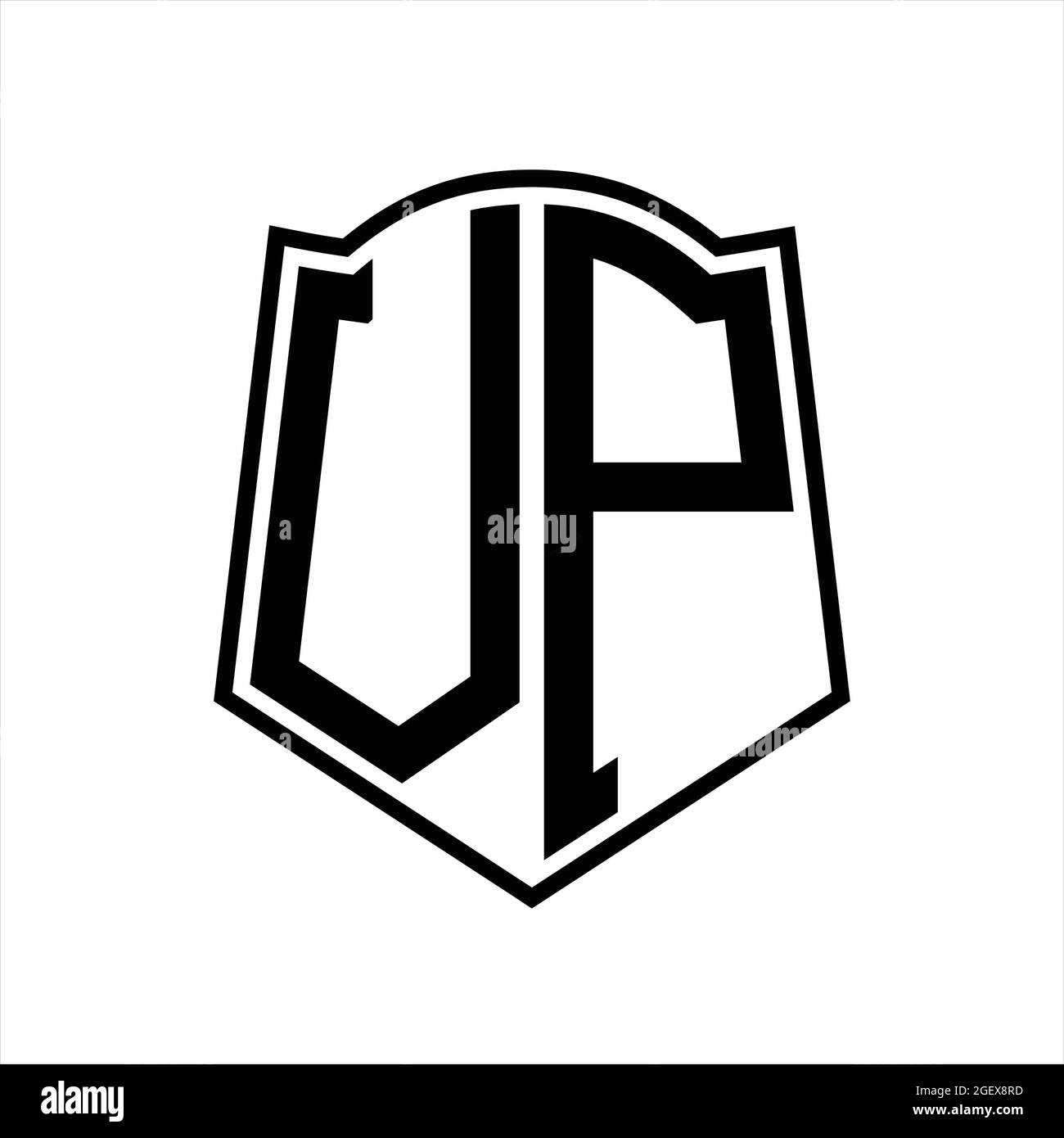 VP Logo monogram with shield shape outline design template isolated in ...