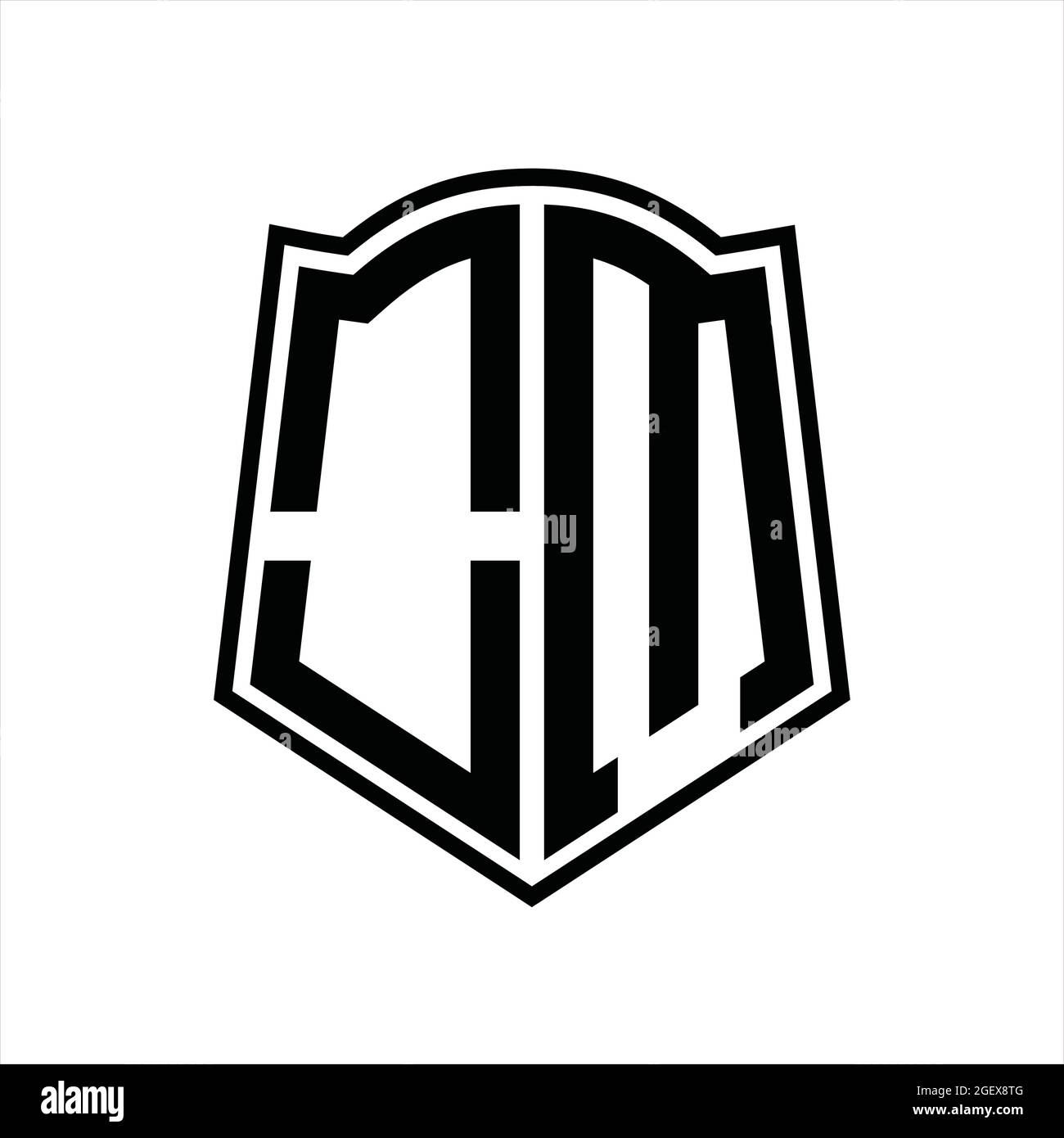 OM Logo monogram with shield shape outline design template isolated in ...