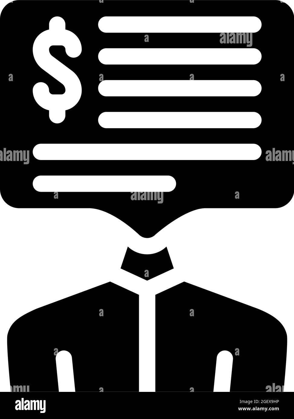 salary money talks glyph icon vector illustration Stock Vector Image ...