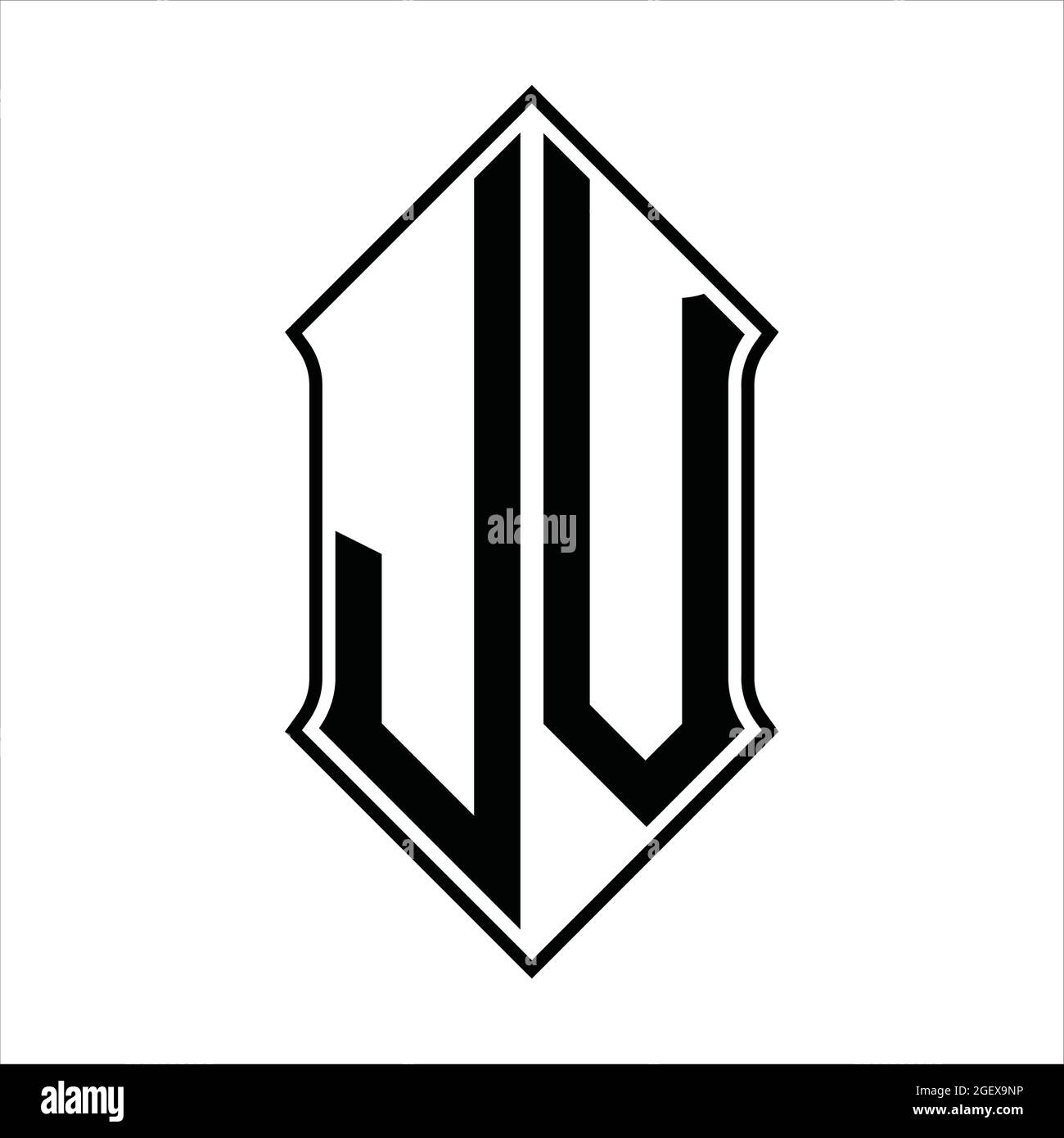JV Logo monogram with shieldshape and black outline design template ...