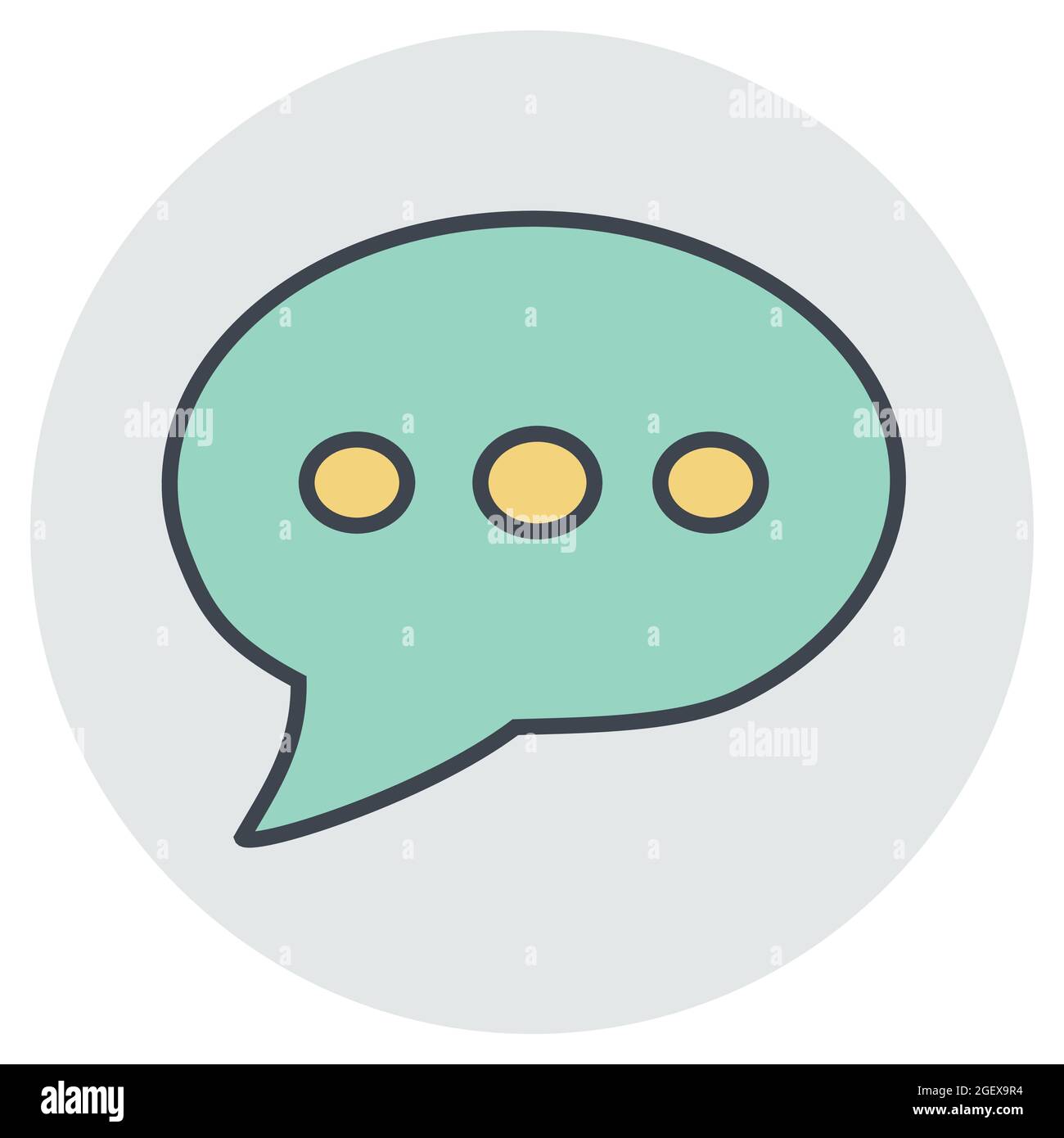 Icon Vector of Message Bubble with dots - Lineal Color Style - simple ...
