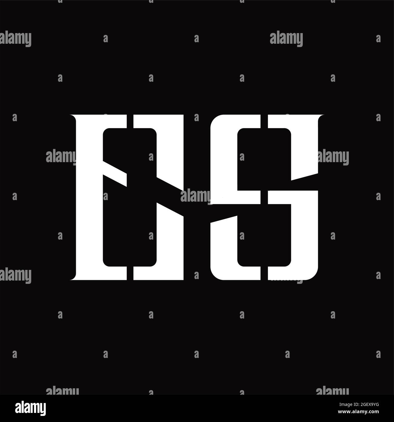 Logo monogram with shield shape outline design template isolated in white background Stock ...