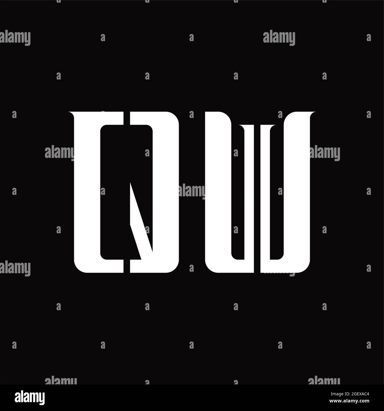 QW Logo monogram with shield shape outline design template isolated in ...