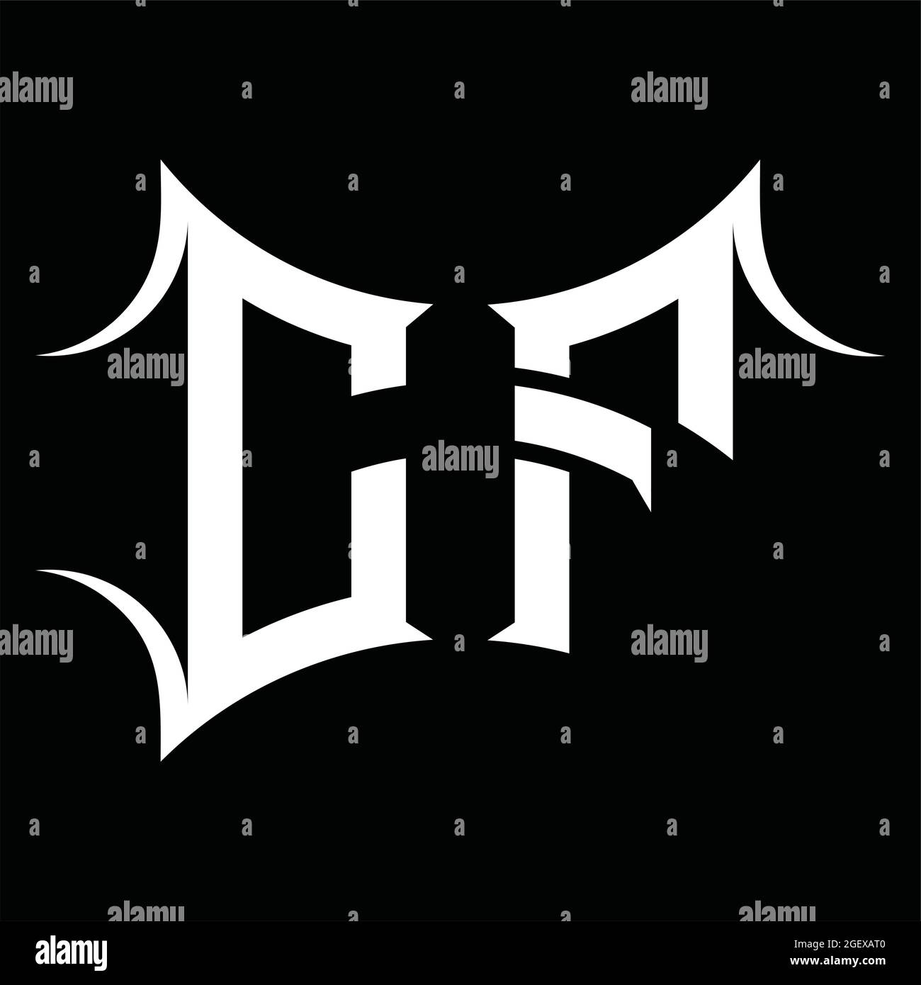 CF Logo monogram with middle slice on blackground design template Stock ...