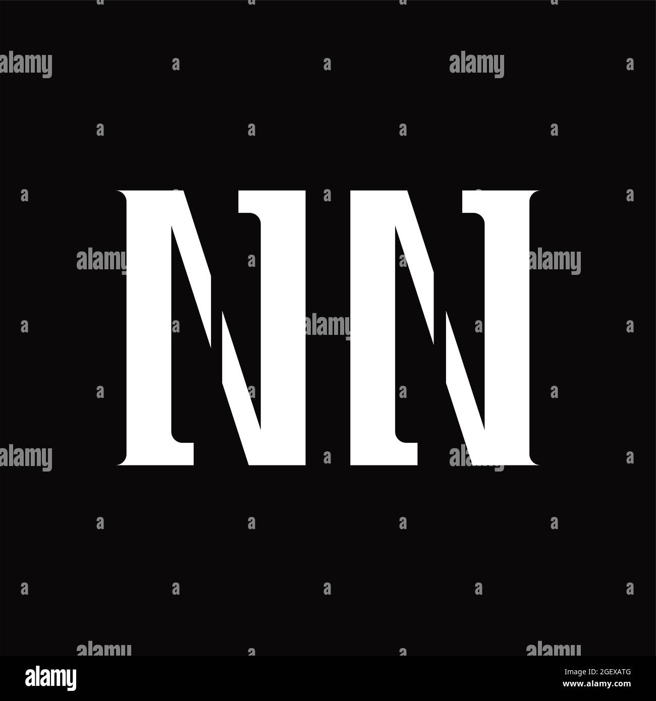 NN Logo monogram with middle slice on blackground design template Stock ...