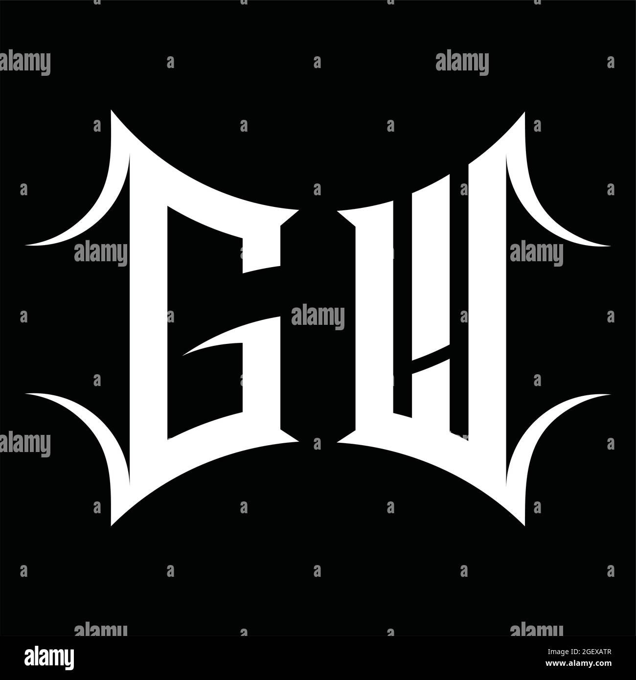 GW Logo monogram with middle slice on blackground design template Stock ...