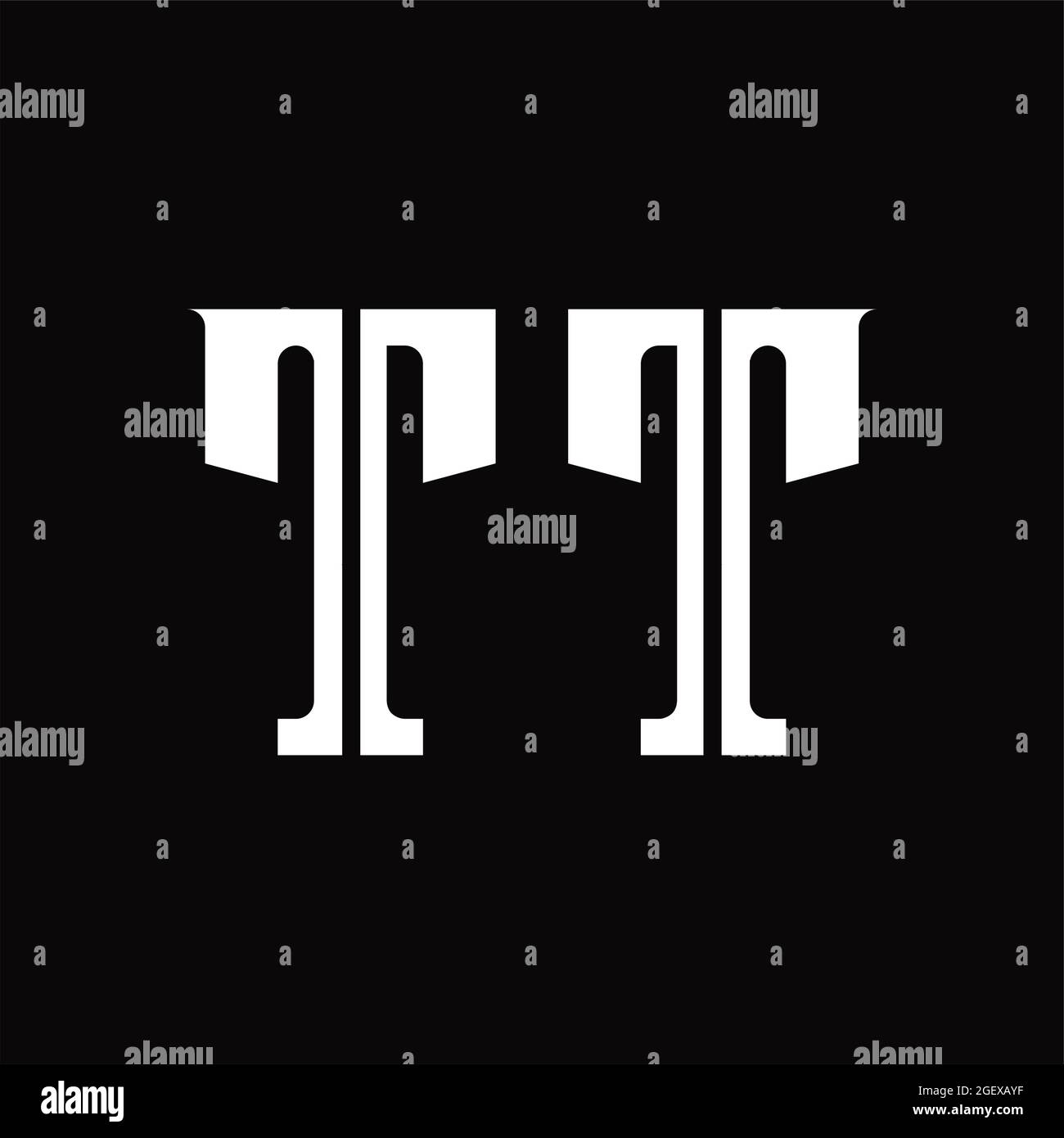 TT Logo monogram with middle slice on blackground design template Stock ...