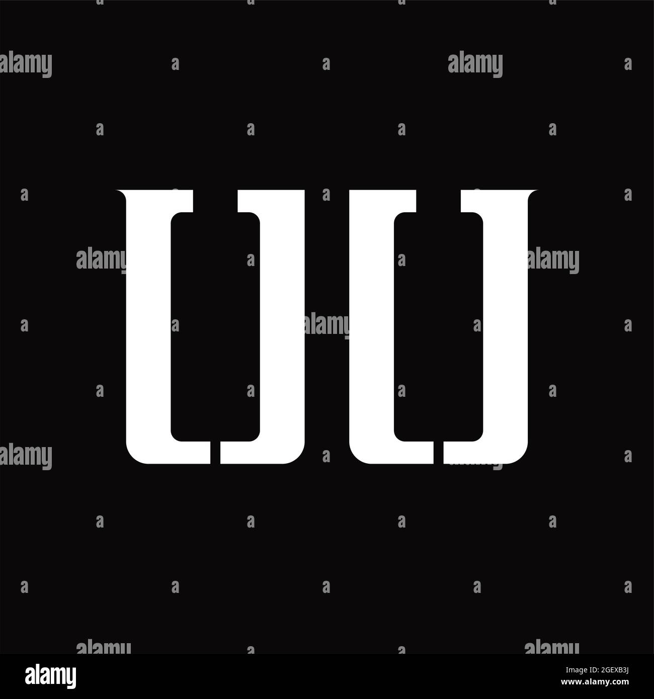 UU Logo monogram with middle slice on blackground design template Stock ...