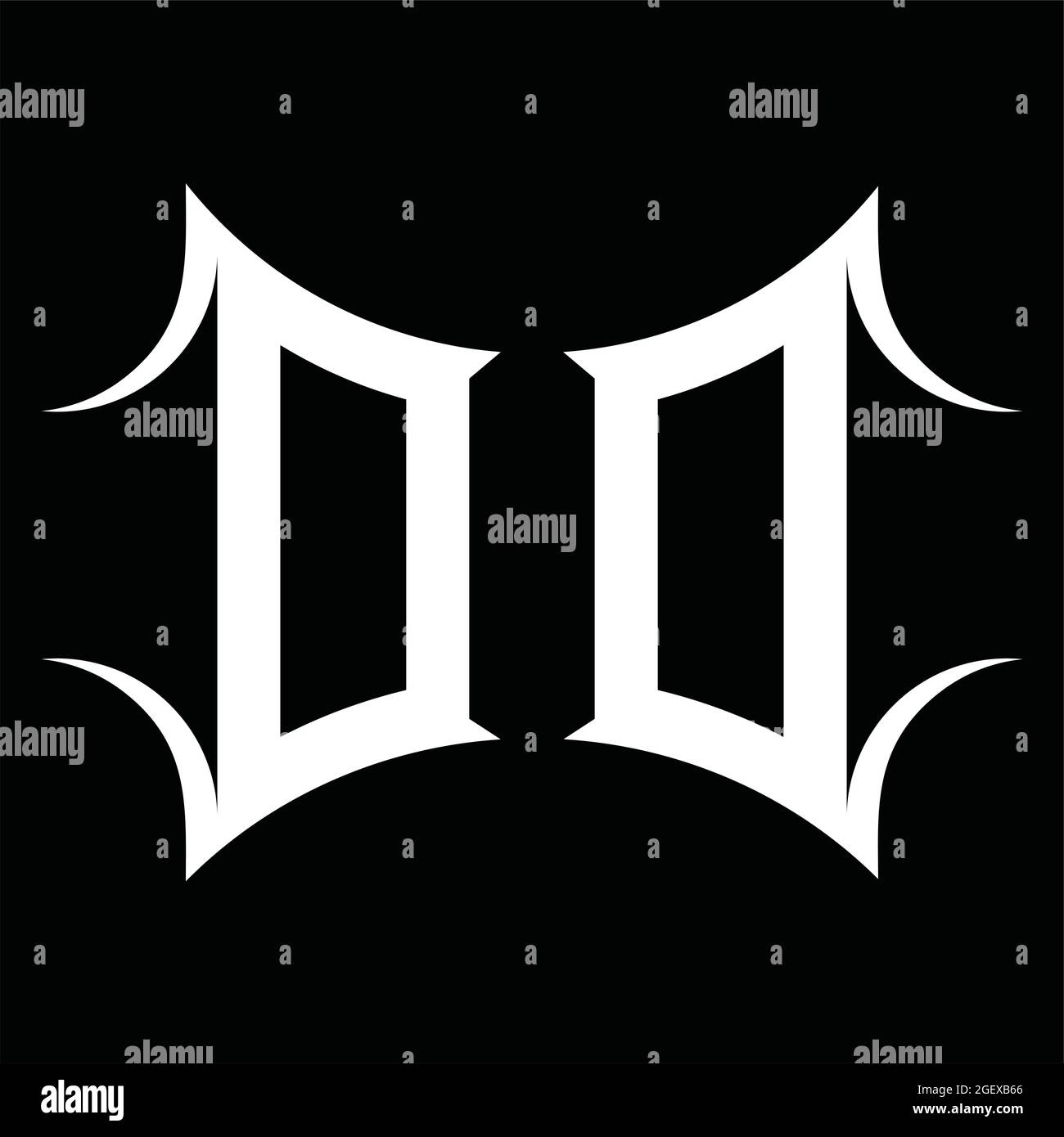 DD Logo monogram with middle slice on blackground design template Stock ...