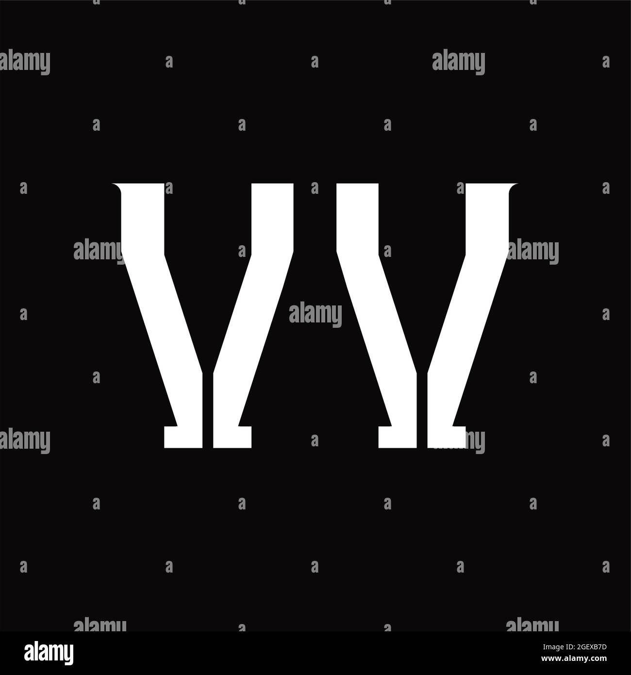 VV Logo monogram with middle slice on blackground design template Stock ...