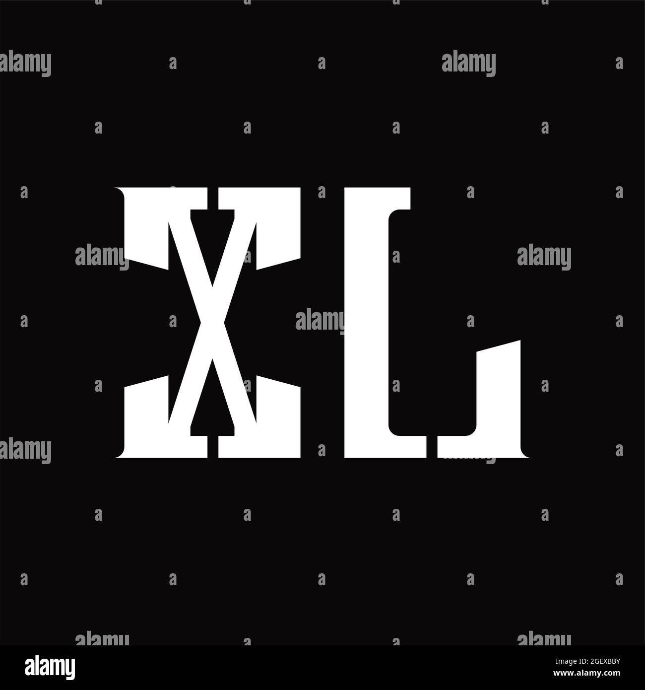 XL Logo monogram with middle slice on blackground design template Stock ...