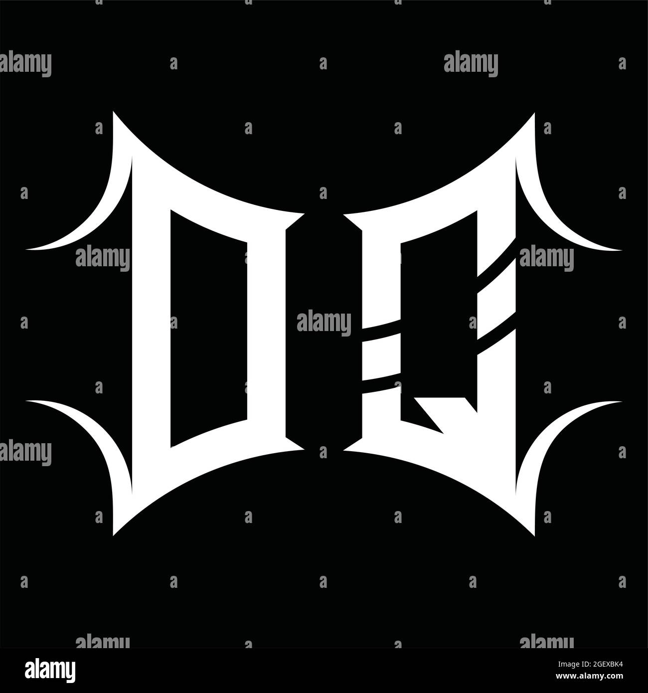 DQ Logo monogram with middle slice on blackground design template Stock ...