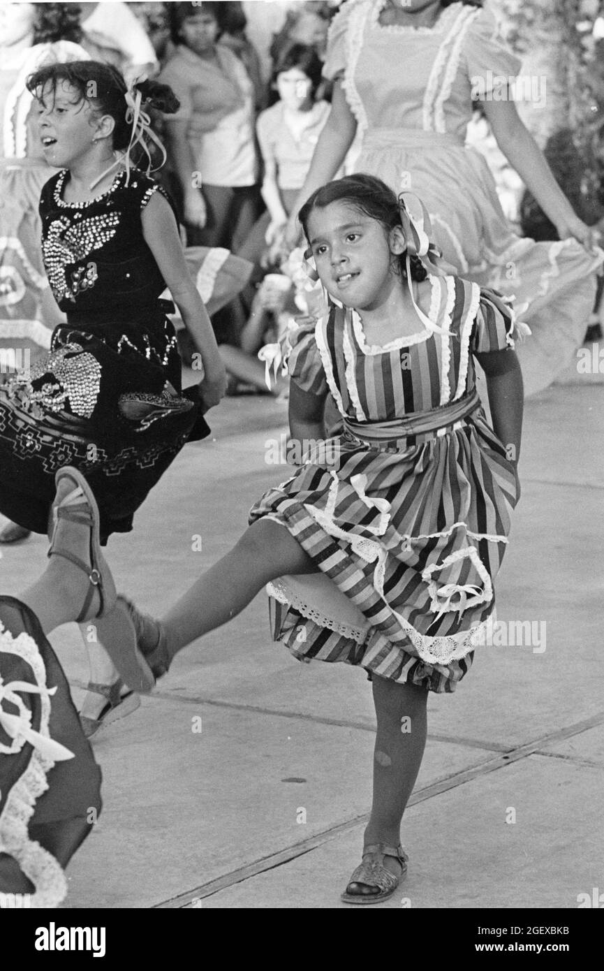 Austin Texas USA, circa 1990: Young Hispanic dancers performing at Dies ...