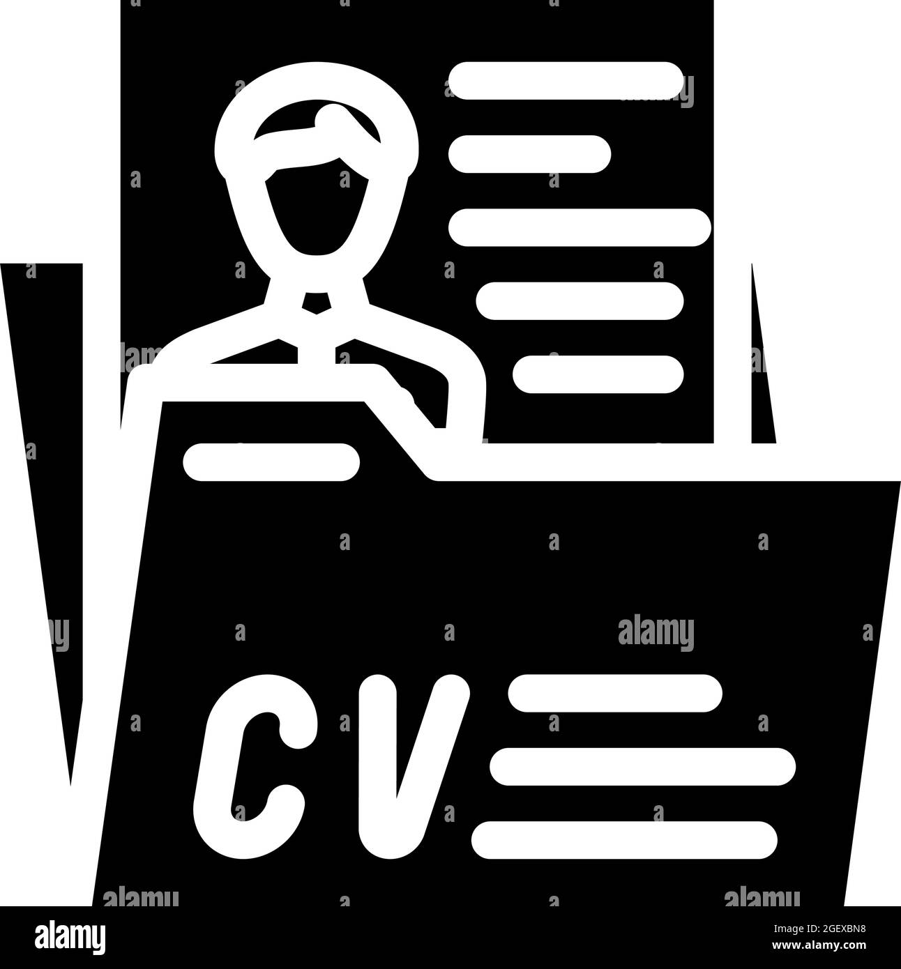 personal profile cv glyph icon vector illustration Stock Vector Image ...