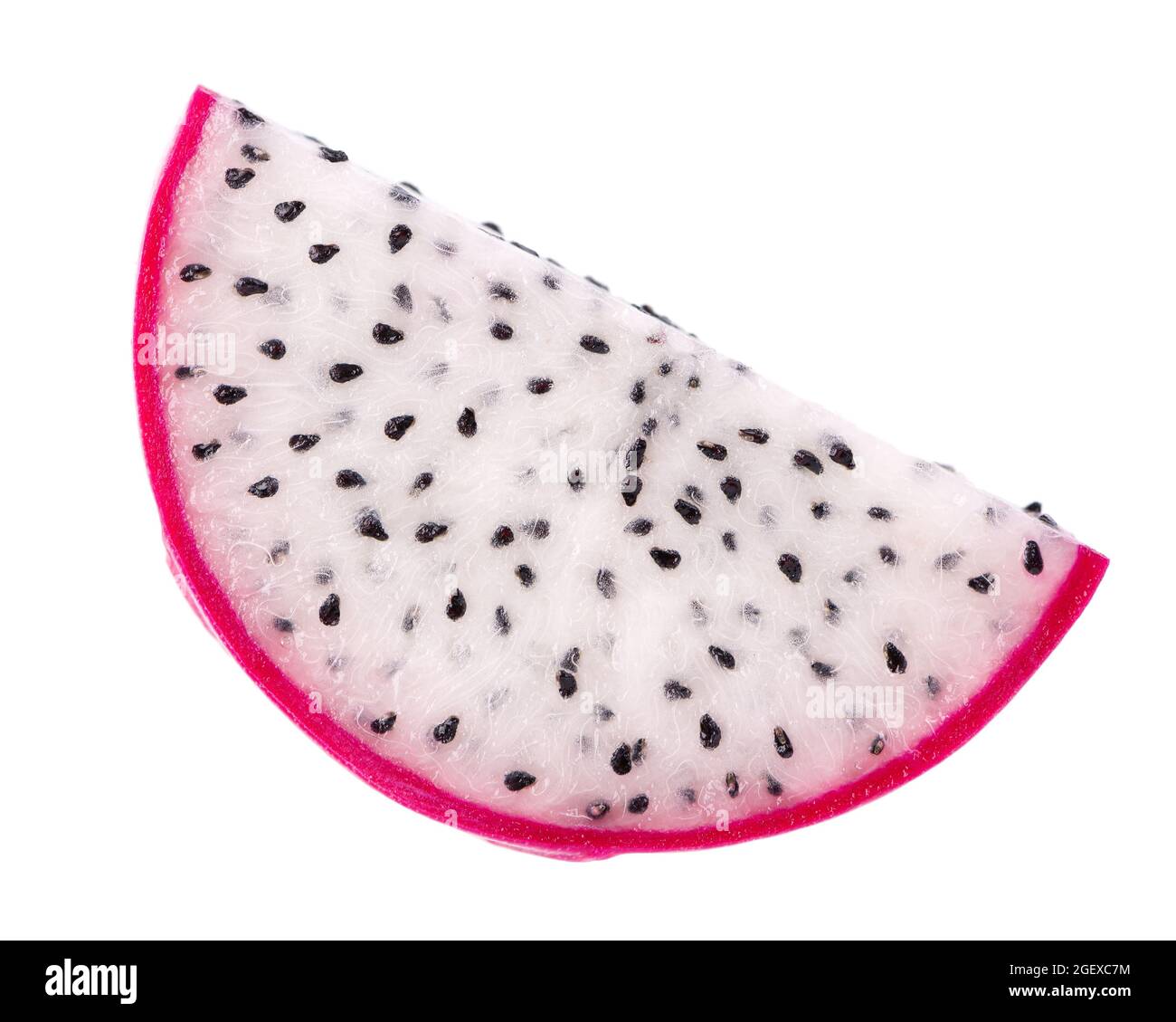 Dragon fruit isolated on white background. Slice of Pitaya or Pitahaya ...