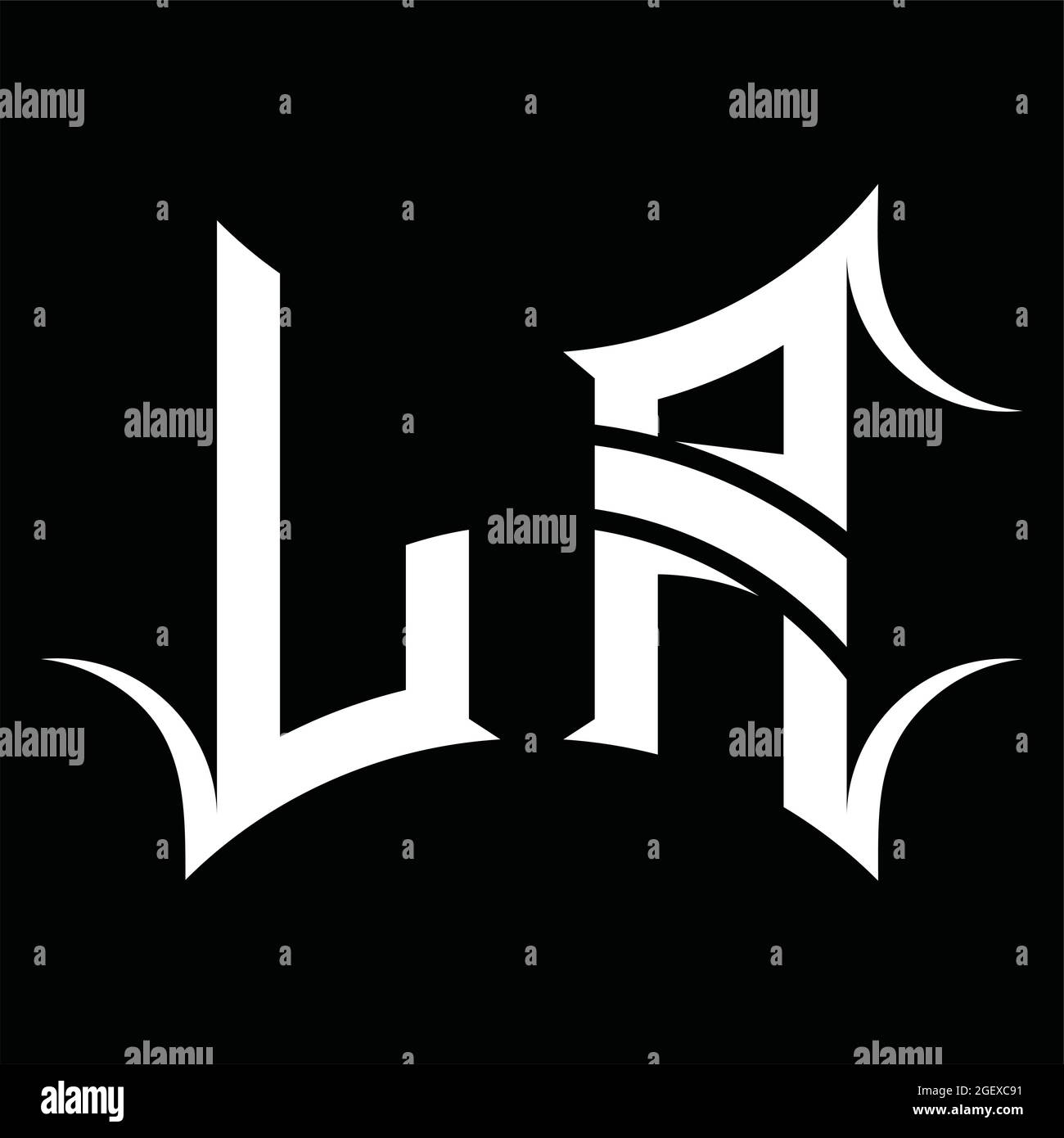 LA Logo monogram with abstract shape blackground design template Stock ...
