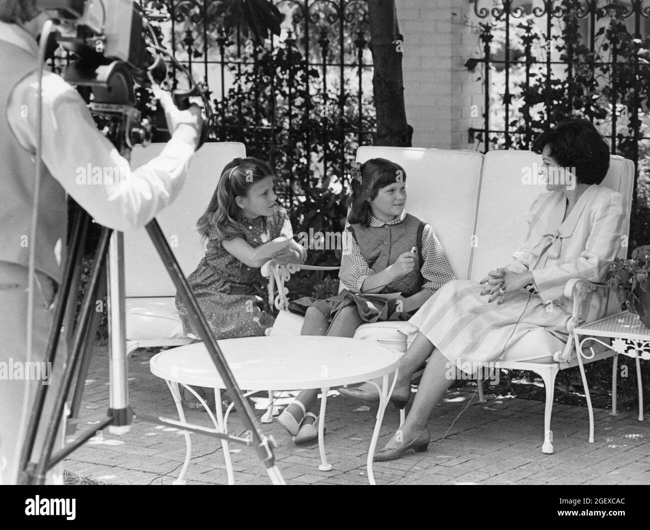 Austin Texas USA, 1986: Elementary-aged girls interview Texas First ...