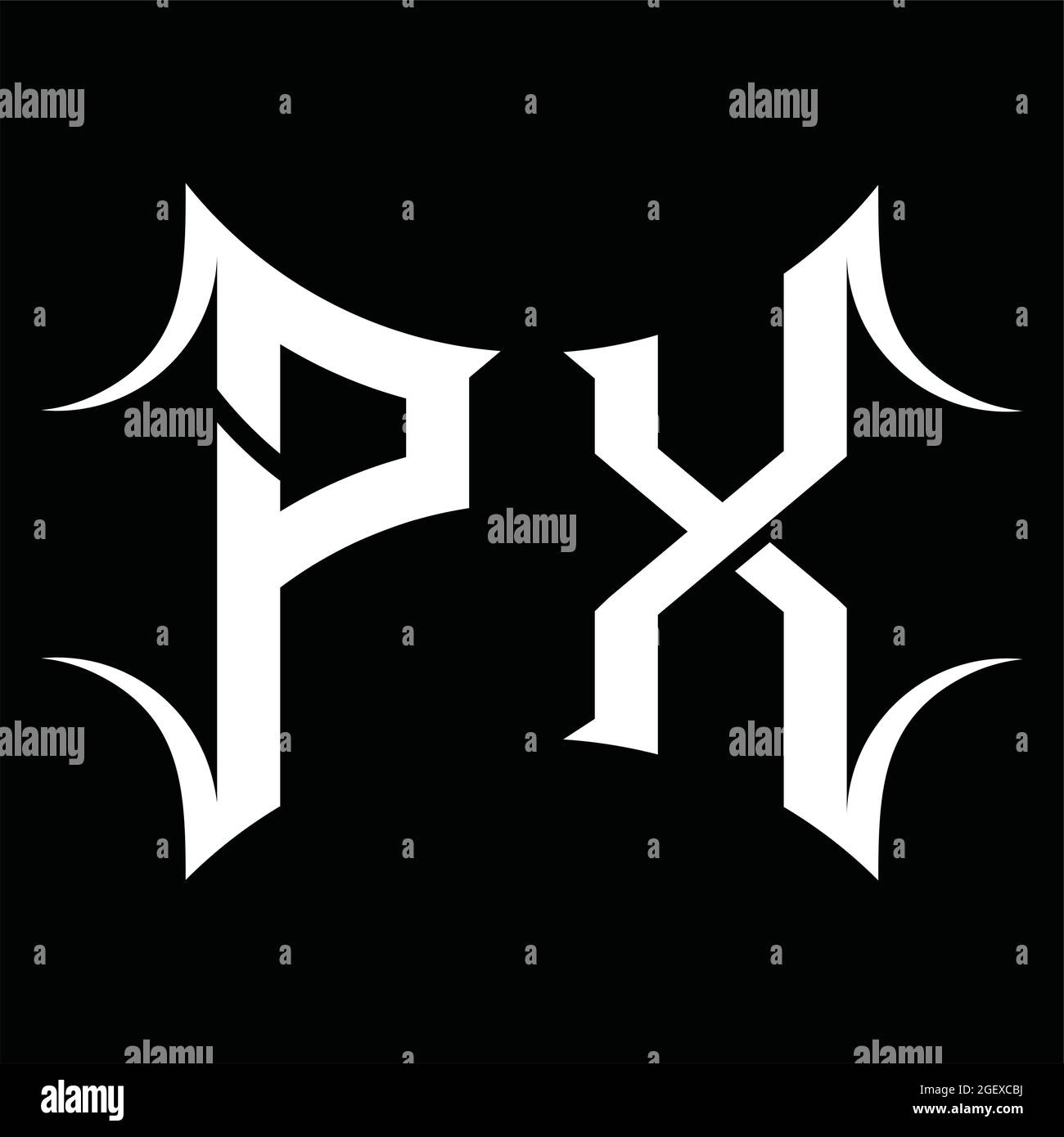 PX Logo monogram with abstract shape blackground design template Stock ...
