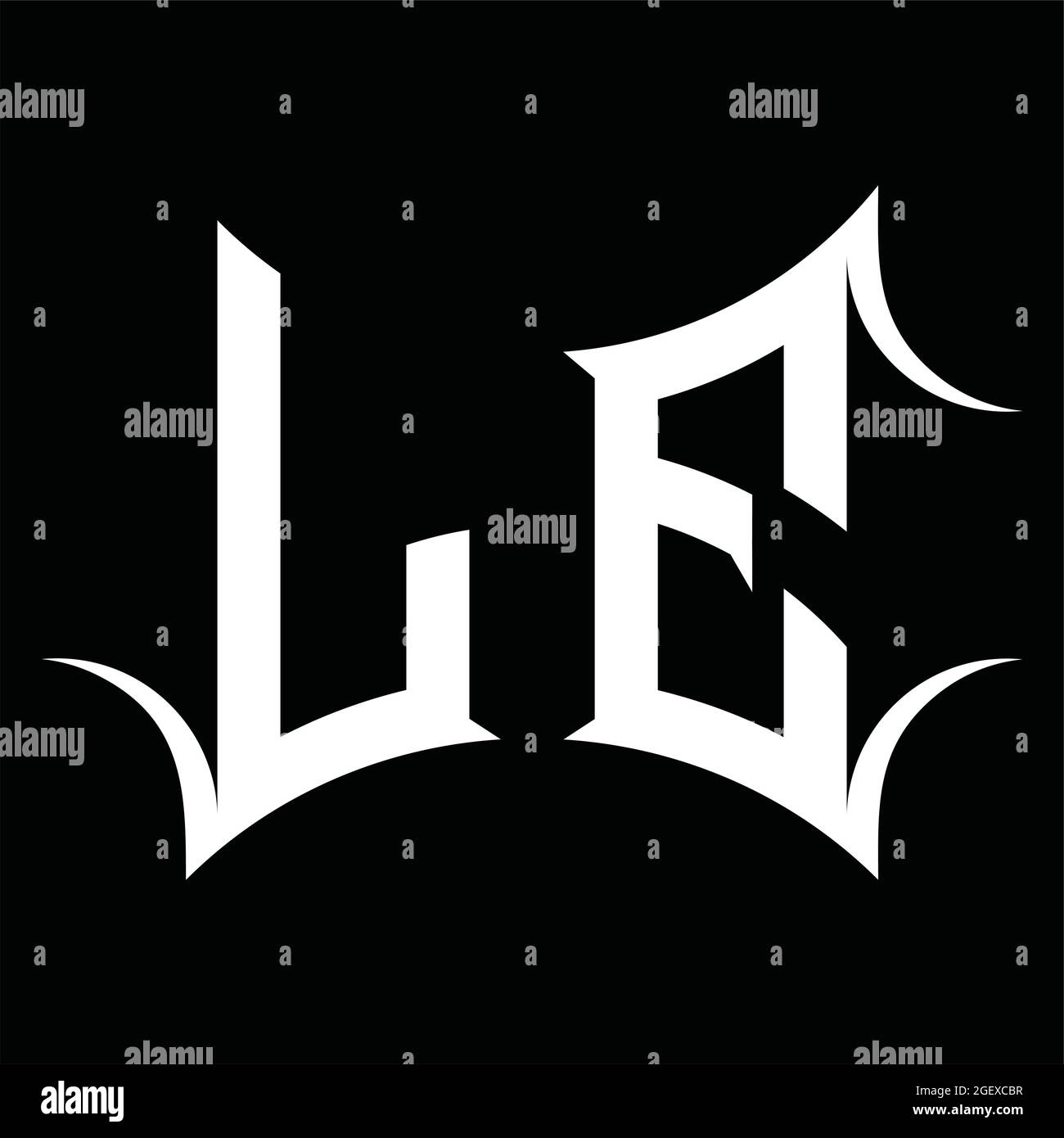 LE Logo monogram with abstract shape blackground design template Stock ...