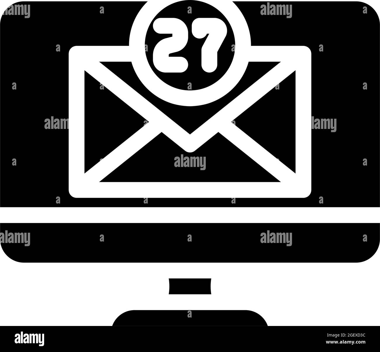 letter online message glyph icon vector illustration Stock Vector Image ...