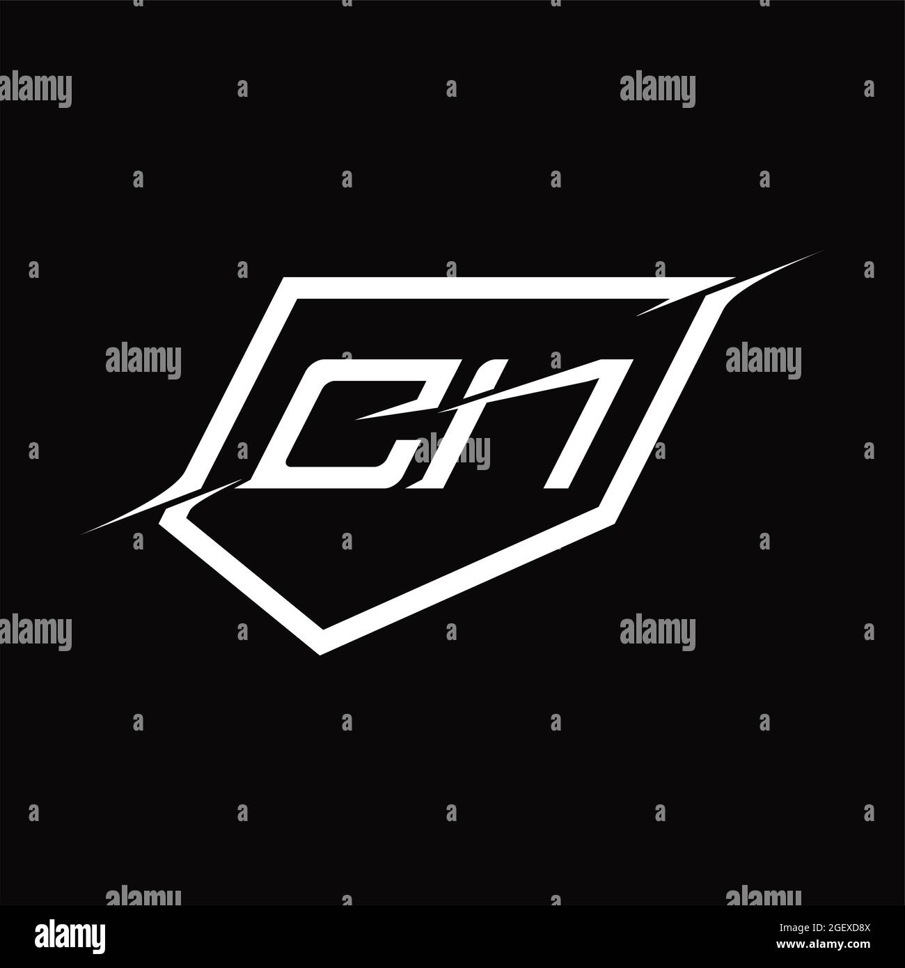 CN Logo monogram letter with shield and slice style blackground design template Stock Vector ...