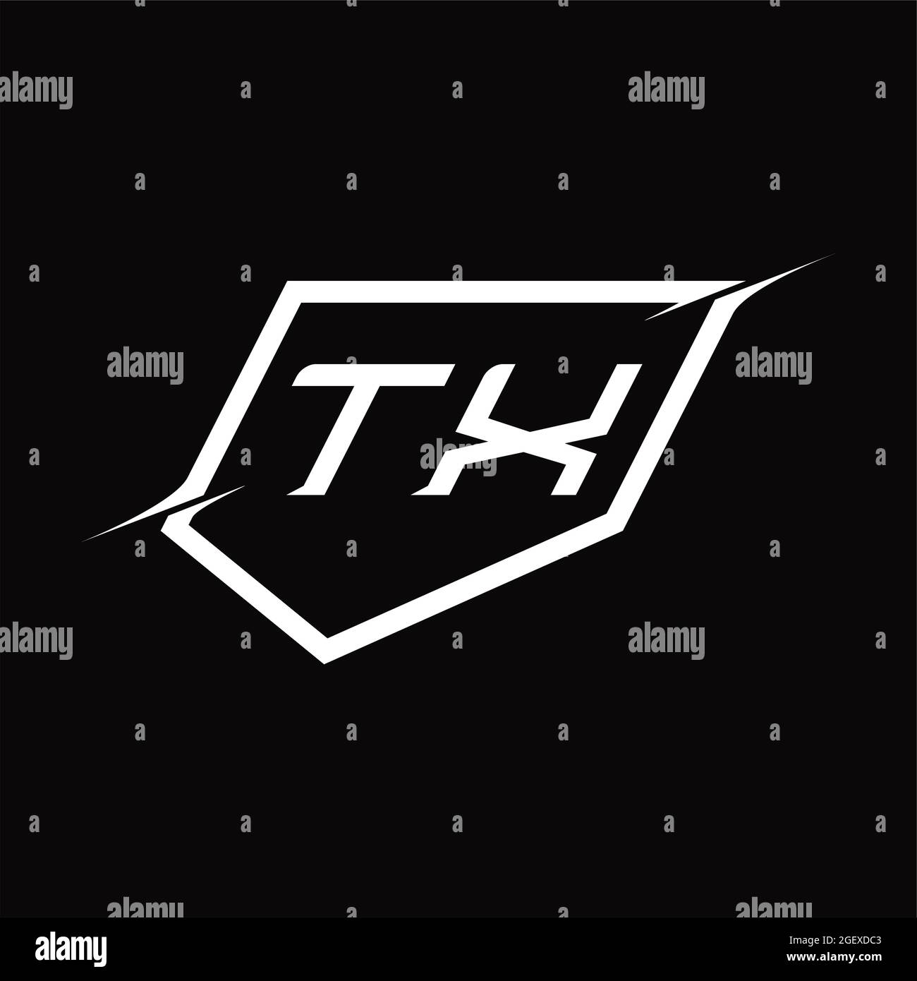 TX Logo monogram letter with shield and slice style blackground design template Stock Vector ...