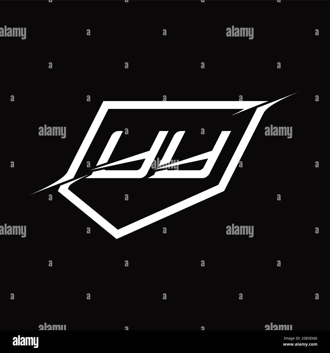 YY Logo monogram letter with shield and slice style blackground design ...