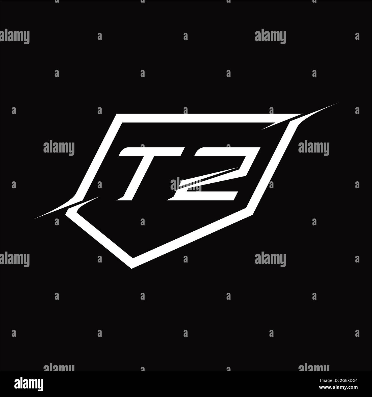 TZ Logo monogram letter with shield and slice style blackground design template Stock Vector ...