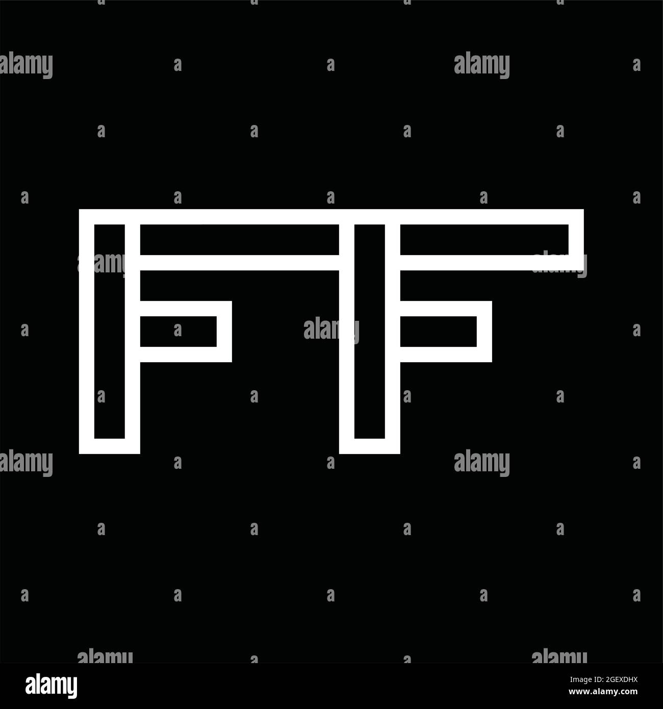 FF Logo monogram letter with shield and slice style blackground design ...