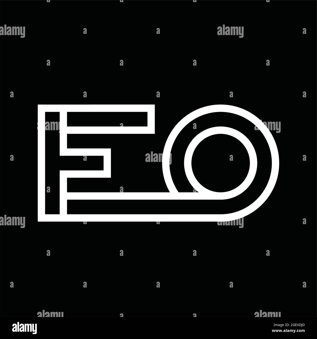 EO Logo monogram letter with shield and slice style blackground design ...