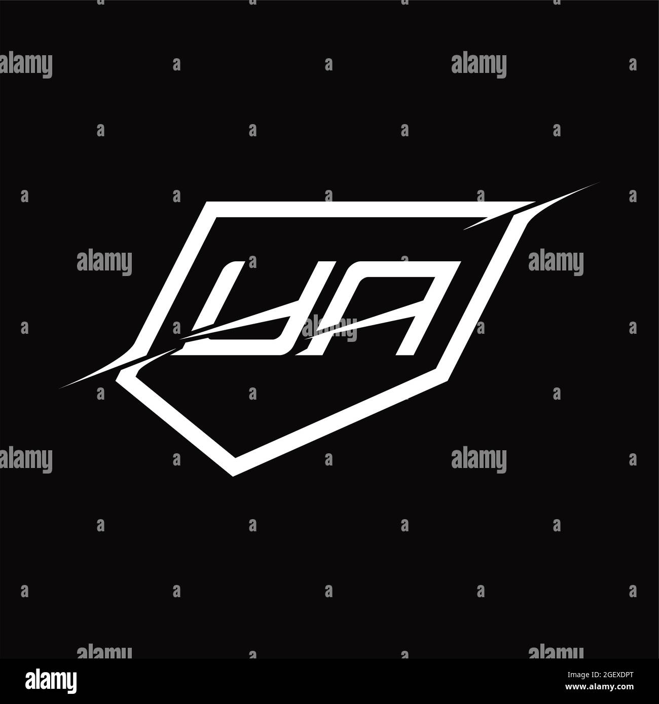 YA Logo monogram letter with shield and slice style blackground design ...