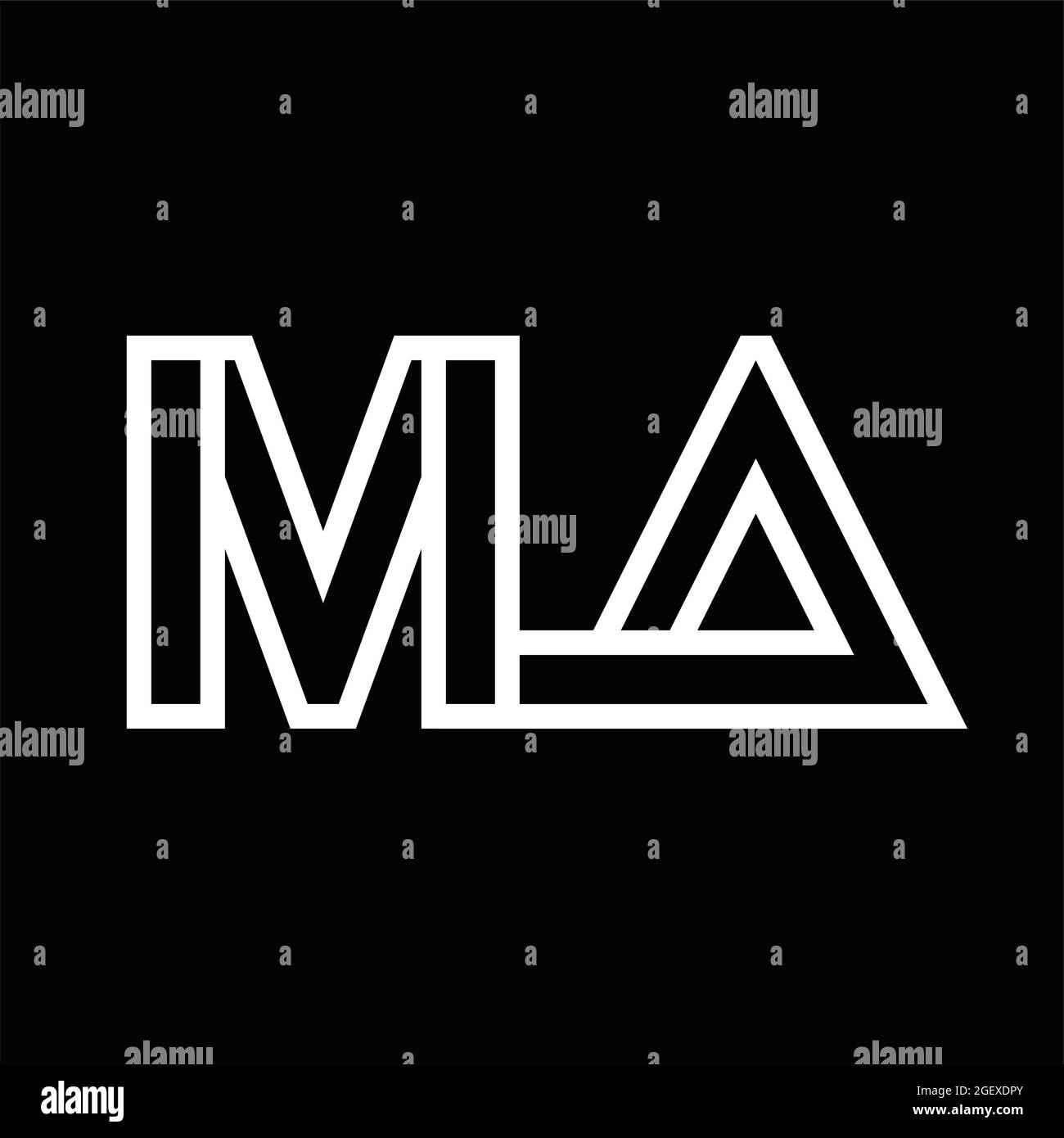 MA Logo monogram letter with shield and slice style blackground design ...