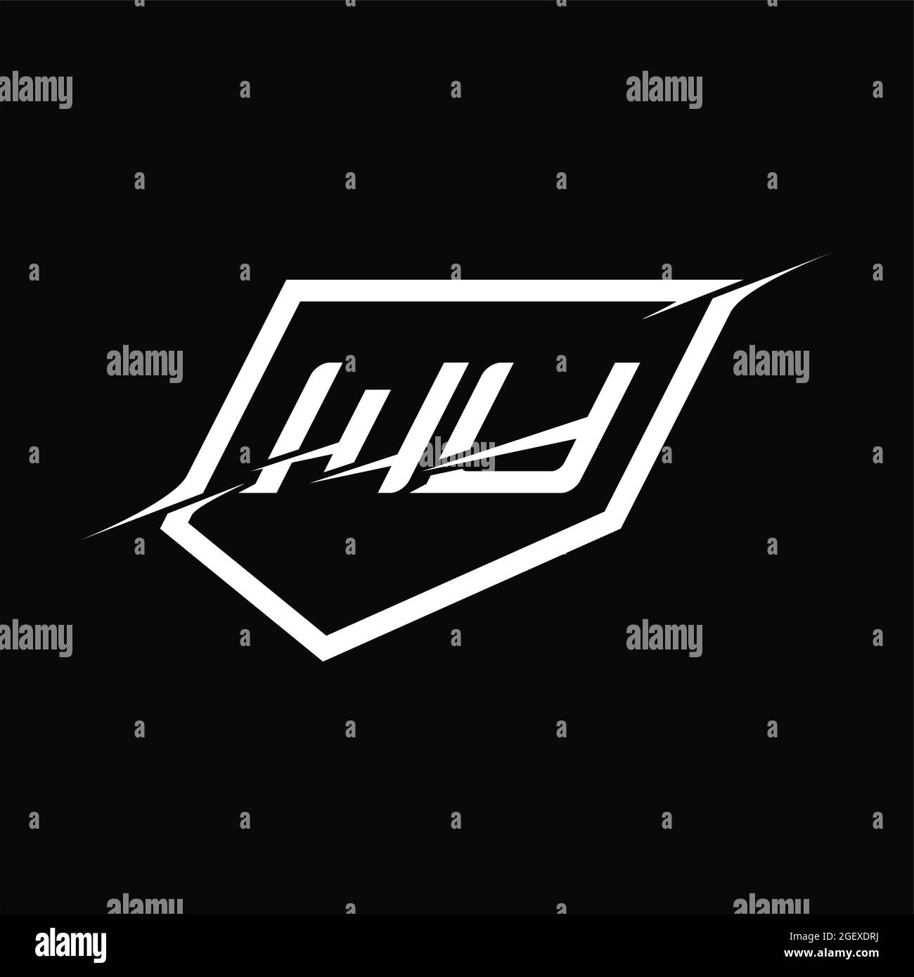 WY Logo monogram letter with shield and slice style blackground design ...