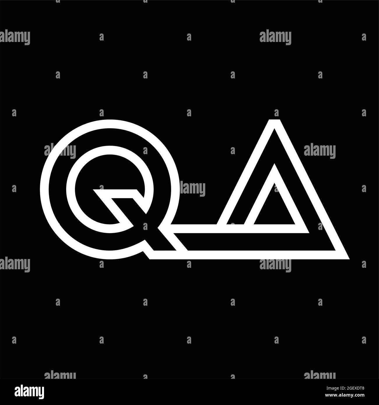 QA Logo monogram letter with shield and slice style blackground design template Stock Vector ...