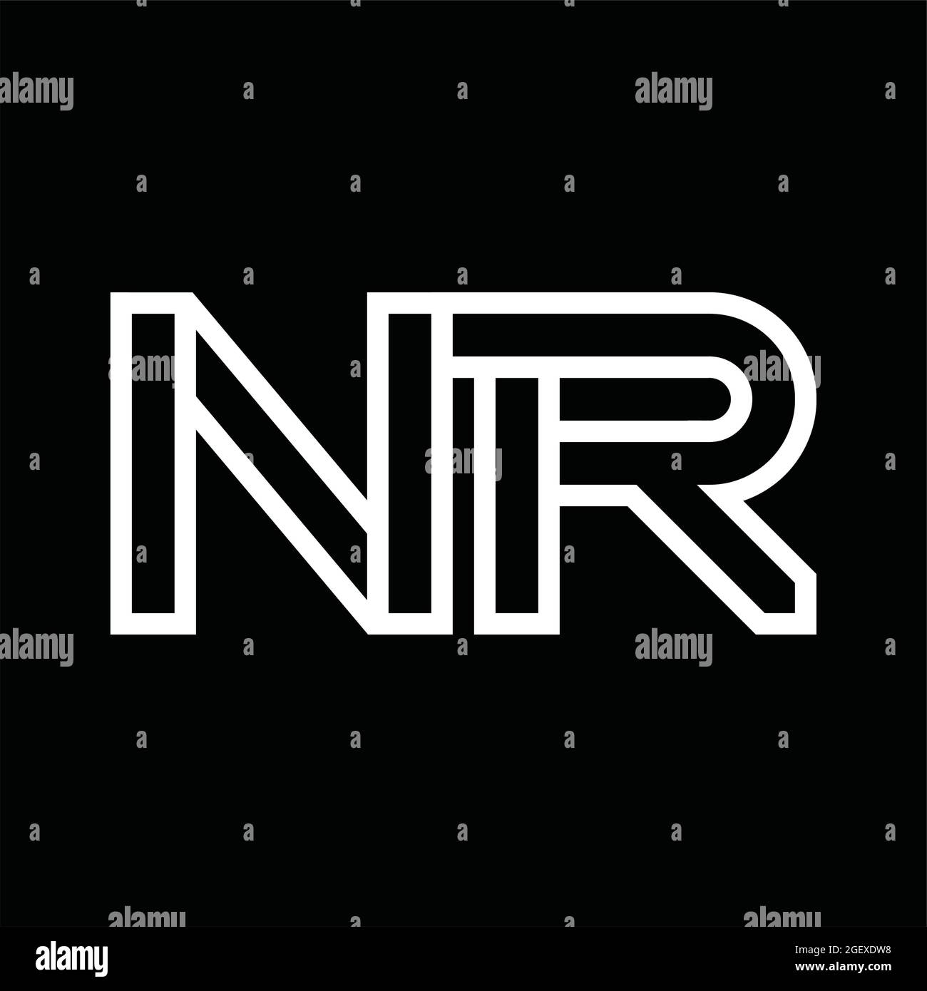 NR Logo monogram letter with shield and slice style blackground design template Stock Vector ...