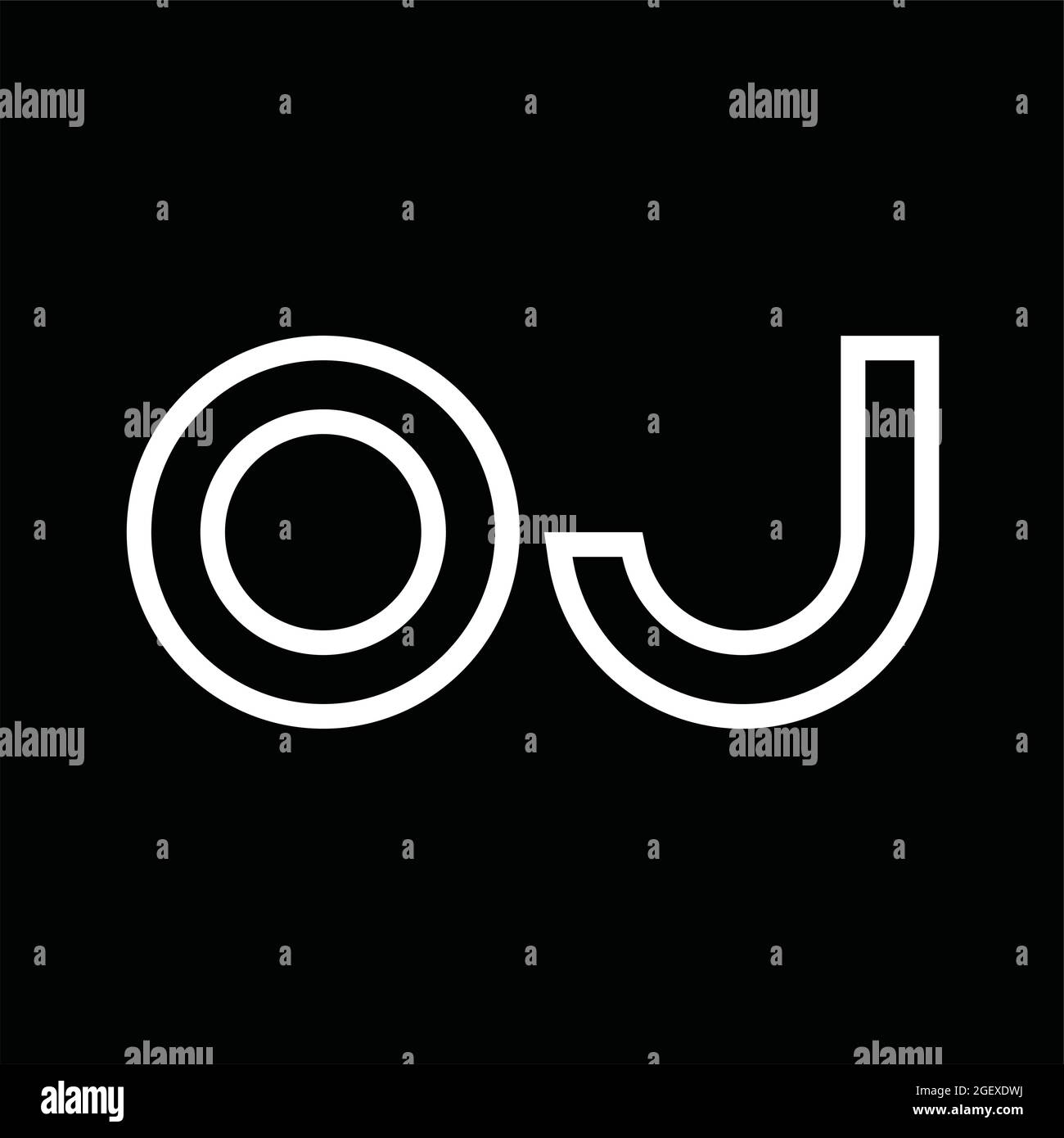 OJ Logo monogram letter with shield and slice style blackground design ...