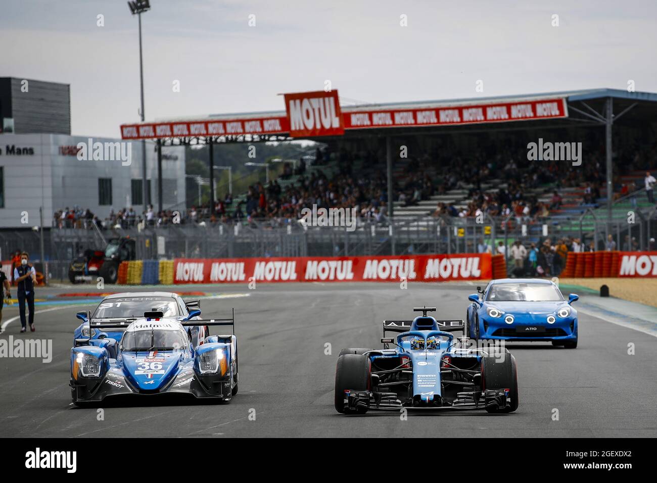Alpine racing cars F1, LMP2, R-GT and GT4 during the Alpine Parade ...