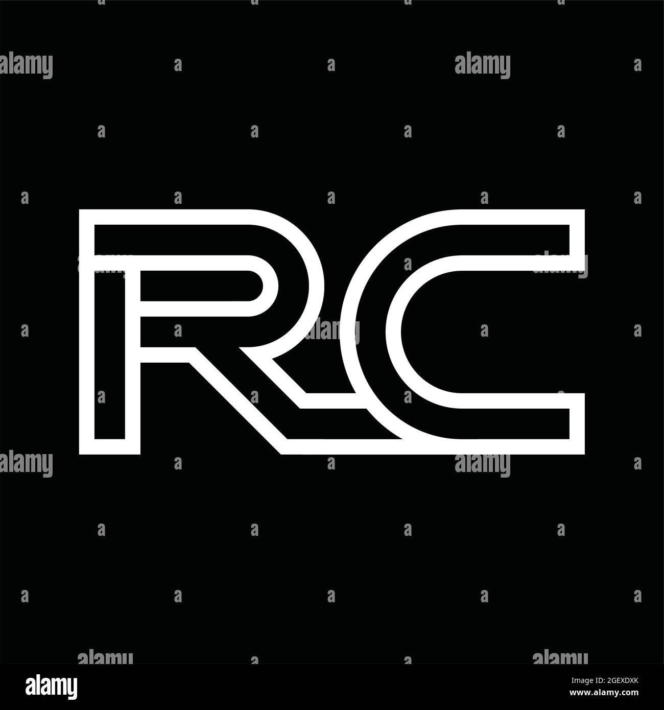 RC Logo monogram letter with shield and slice style blackground design template Stock Vector ...