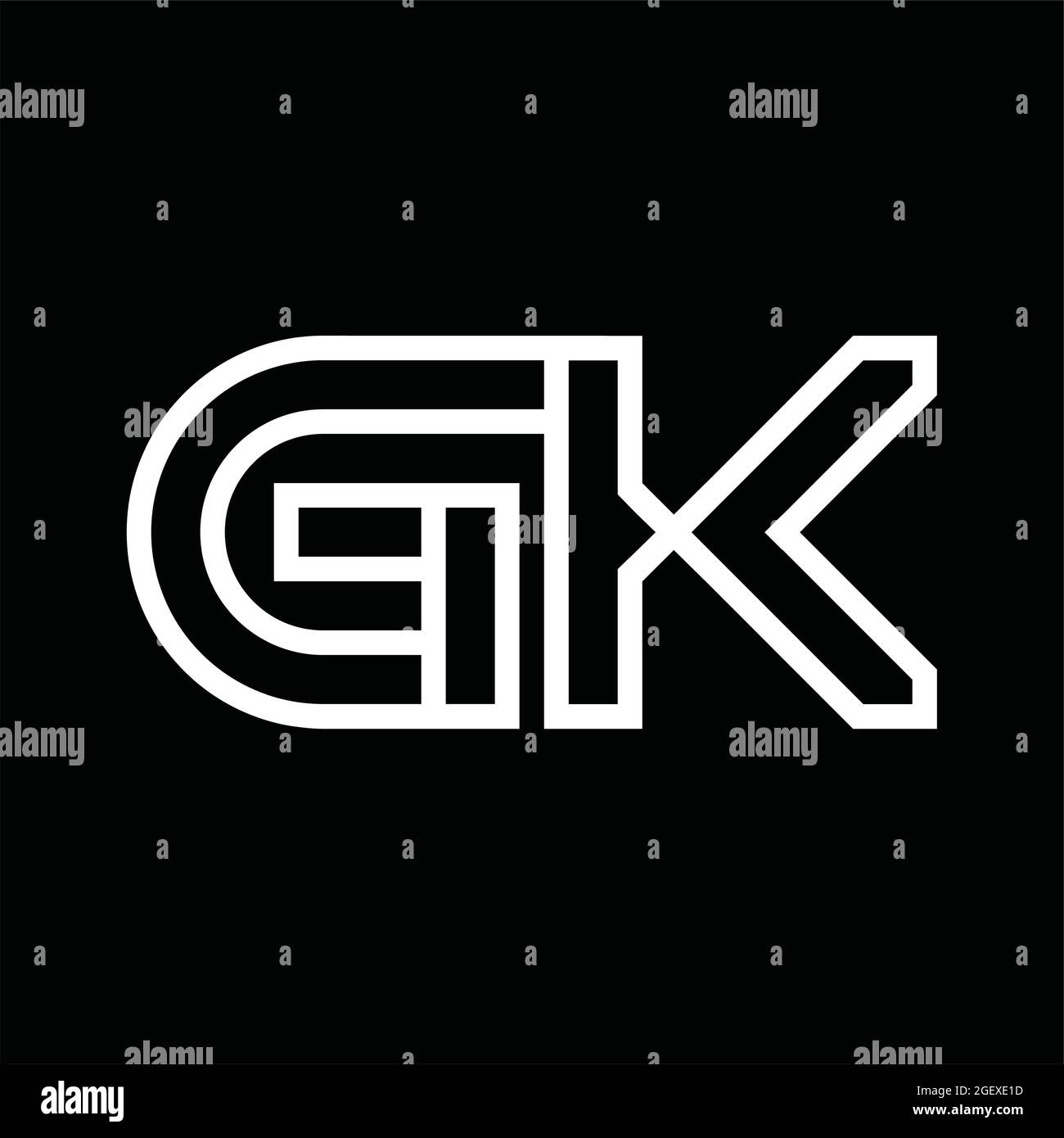 GK Logo monogram letter with shield and slice style blackground design template Stock Vector ...