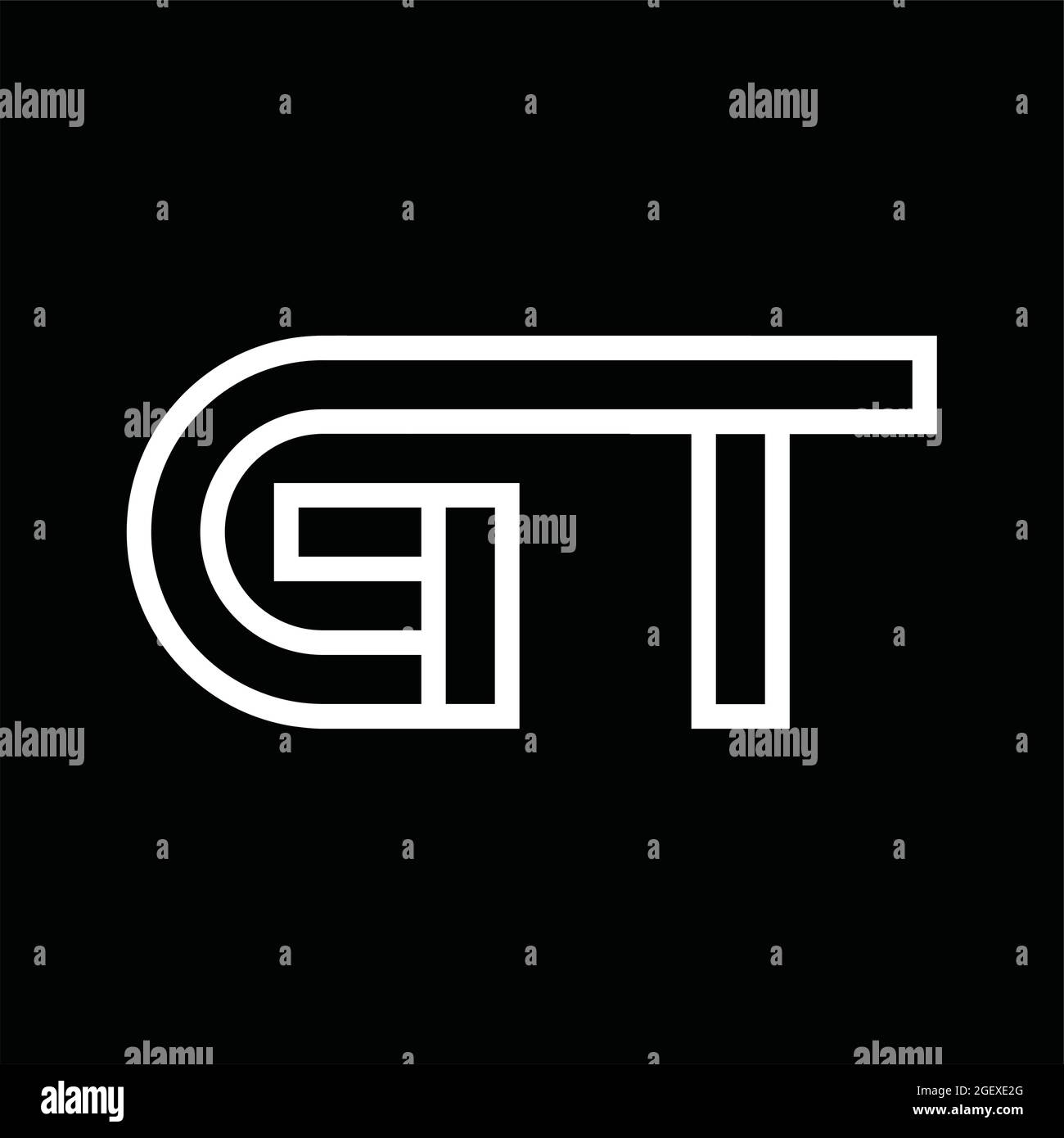 GT Logo monogram letter with shield and slice style blackground design ...
