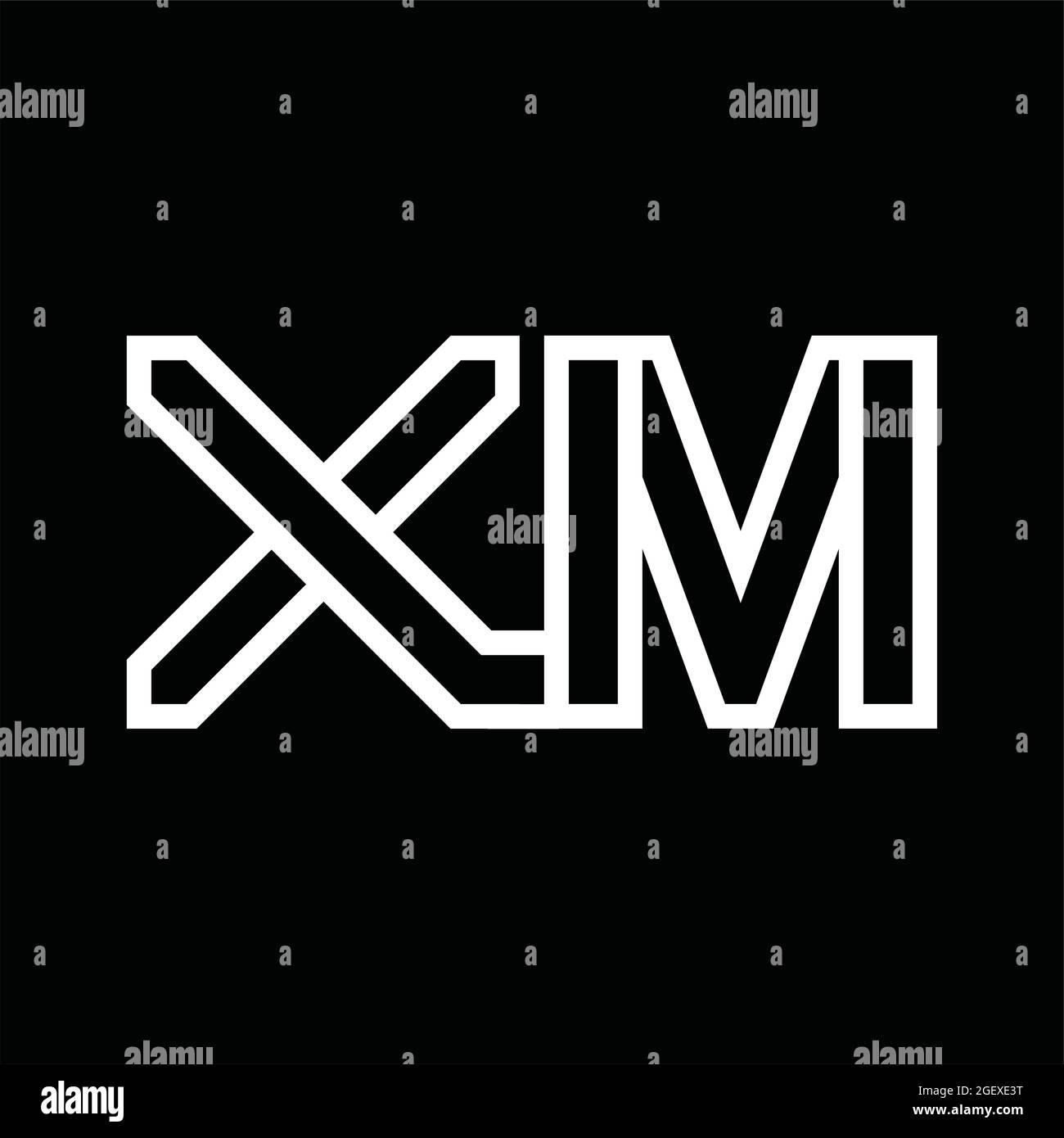 XM Logo monogram letter with shield and slice style blackground design template Stock Vector ...
