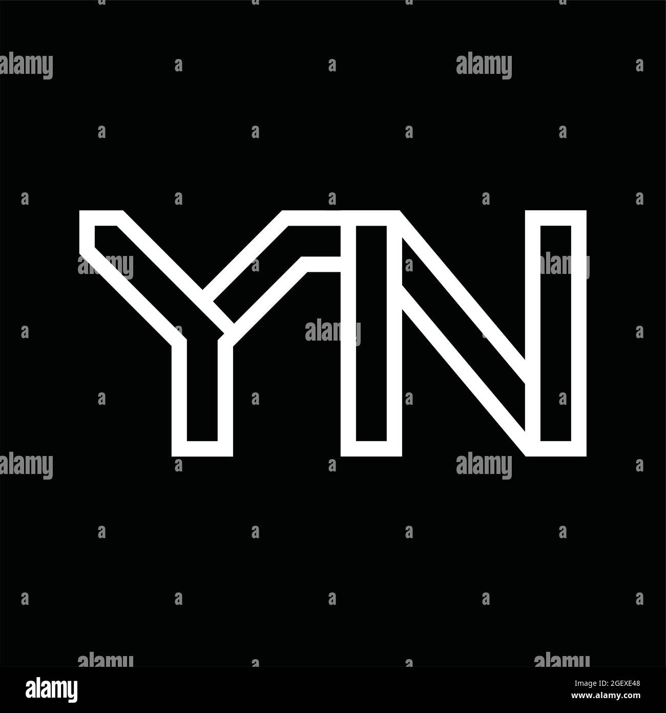 YN Logo monogram letter with shield and slice style blackground design ...