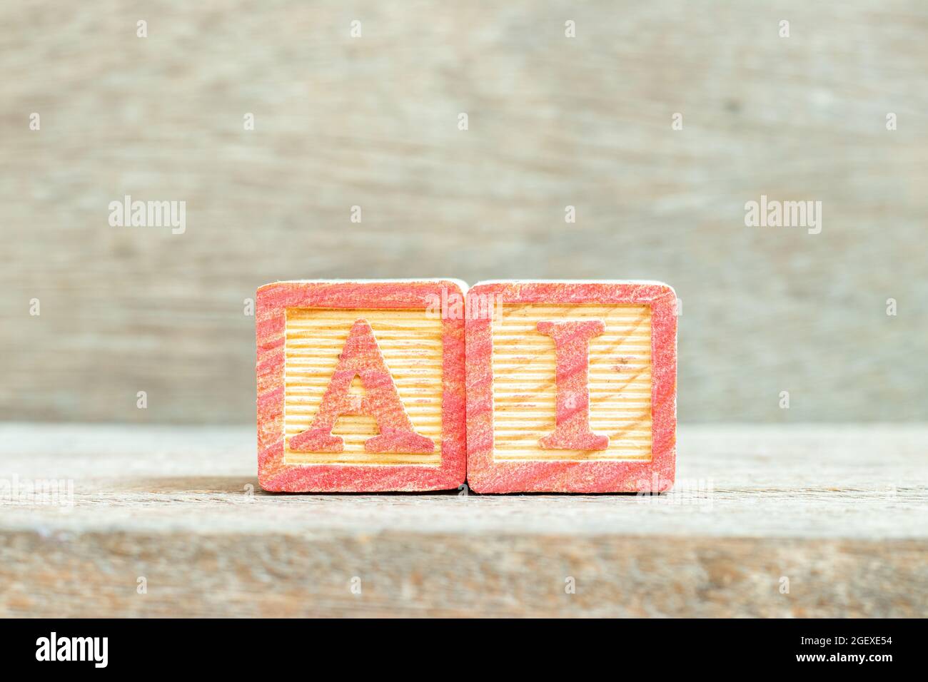 Color alphabet letter block in word AI (Abbreviation of artificial ...