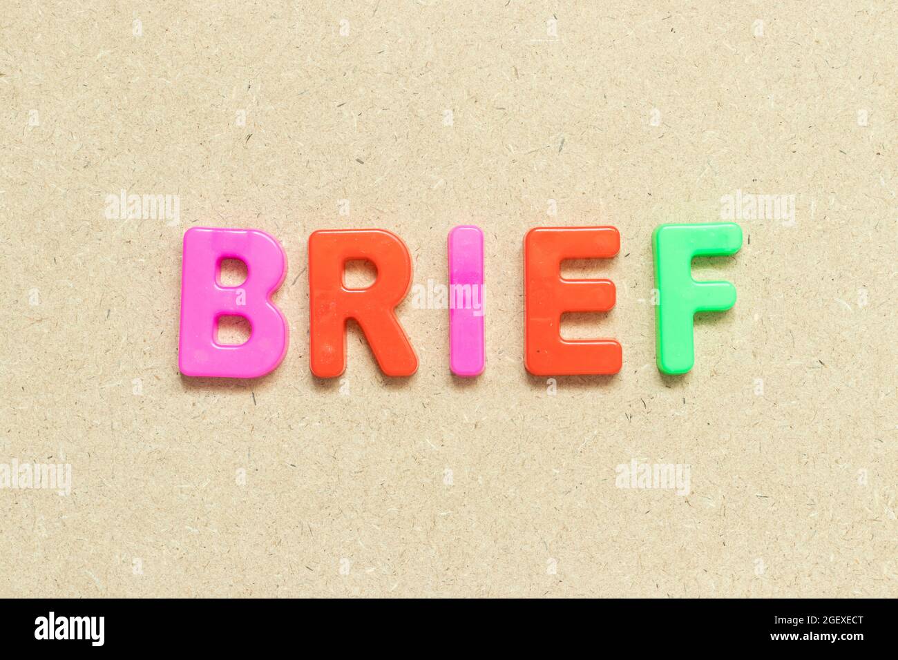 Color alphabet letter with word brief on wood background Stock Photo ...
