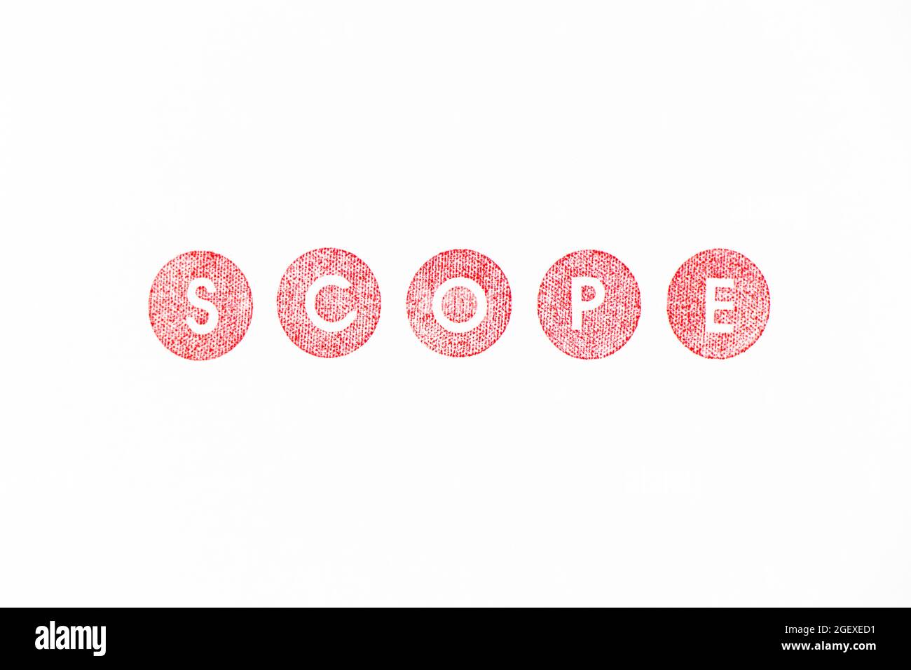 Red color rubber stamp in word scope on white paper background Stock ...