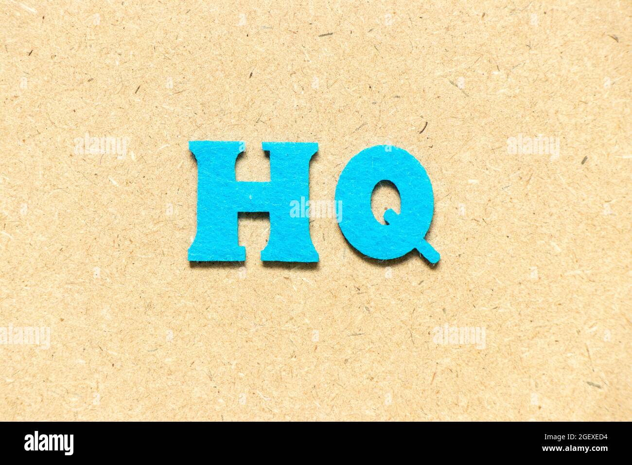 Color cloth alphabet letter in word HQ (Abbreviation of headquarters ...