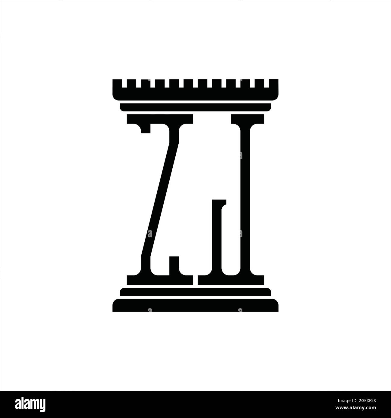 Zj initials logo hi-res stock photography and images - Alamy